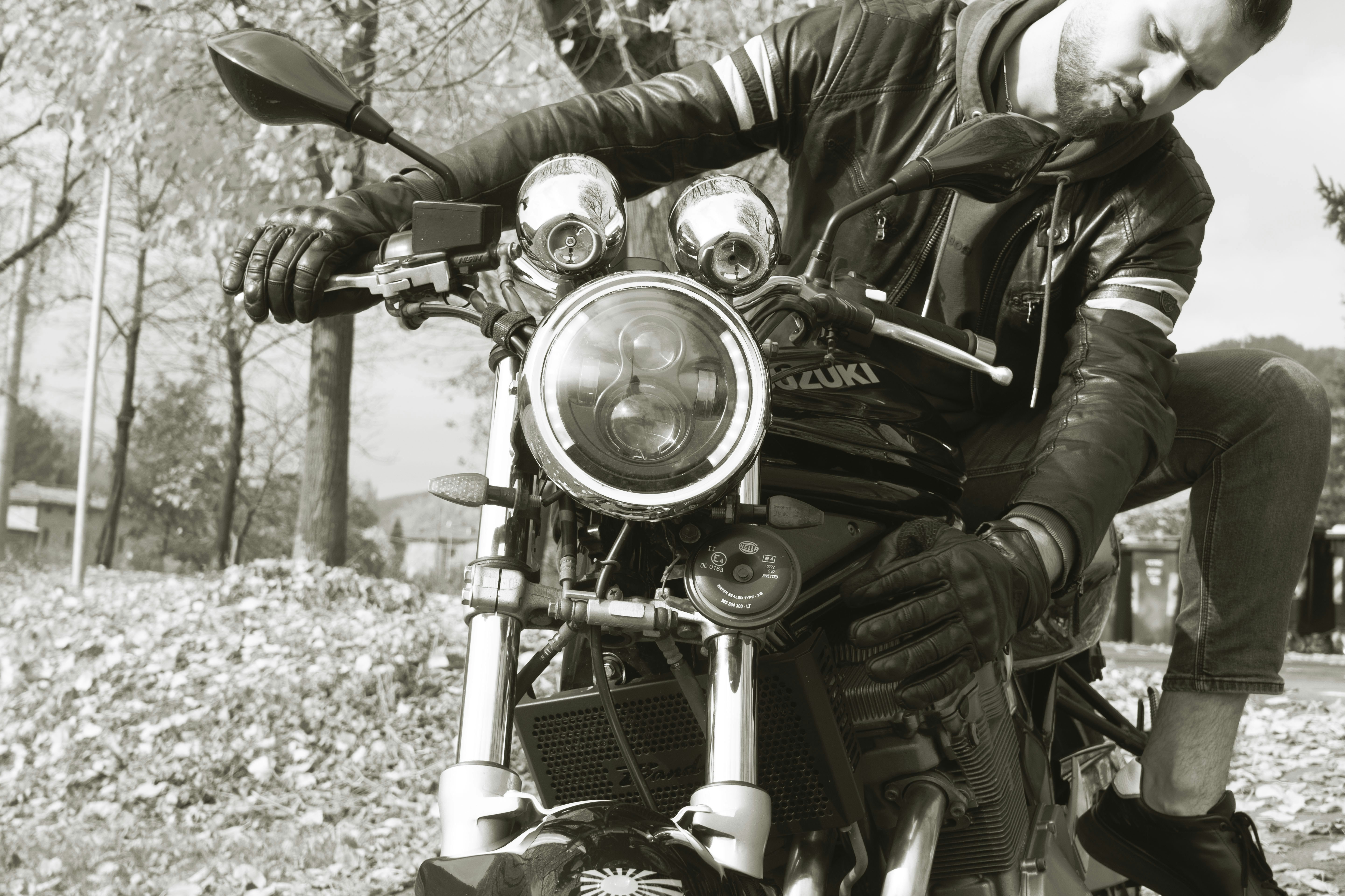 Rider and Chrome: A Close-Up on the Front-End of a Moto Spirit