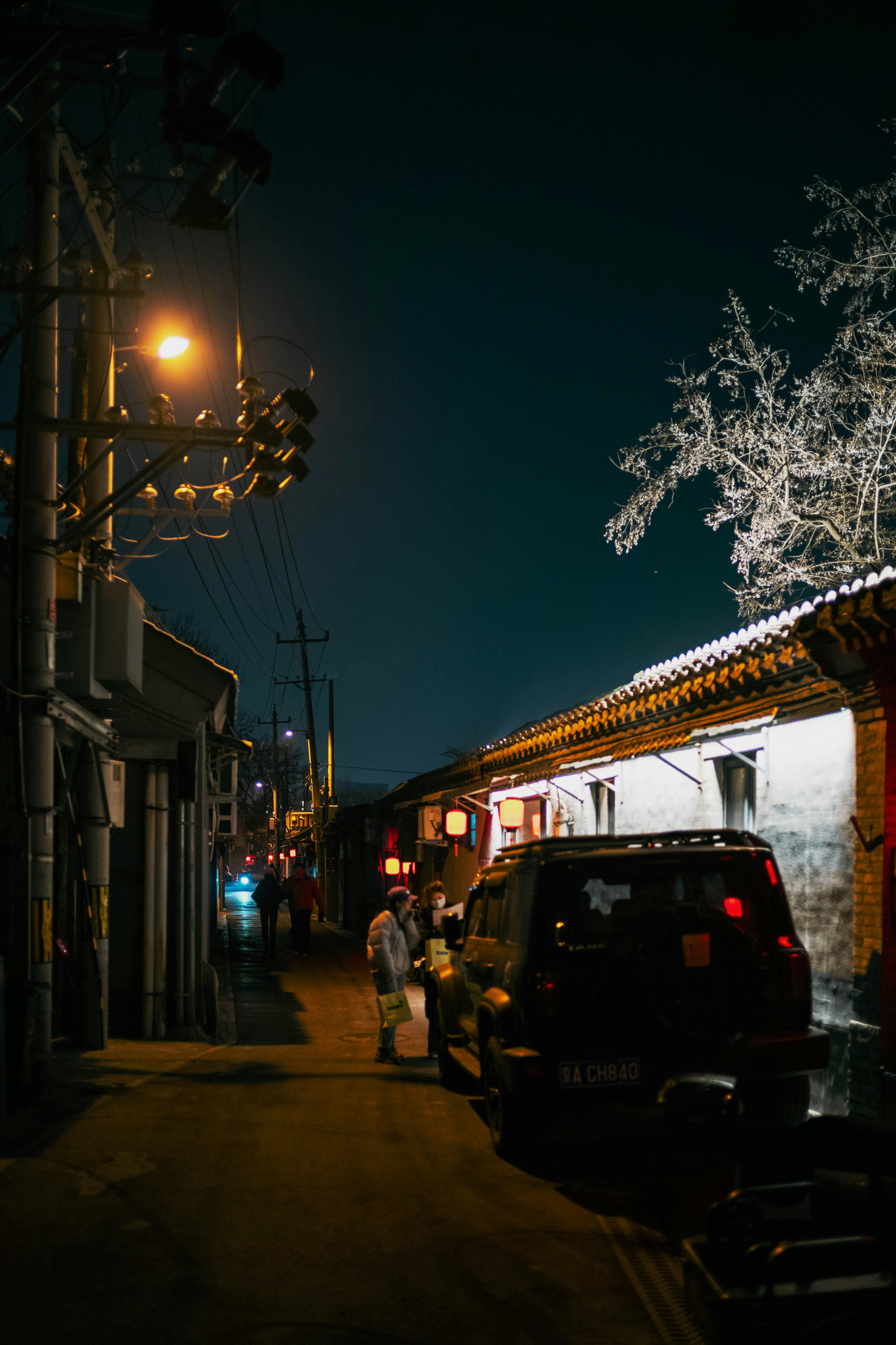 Night Alleyway in Warm Street Light
