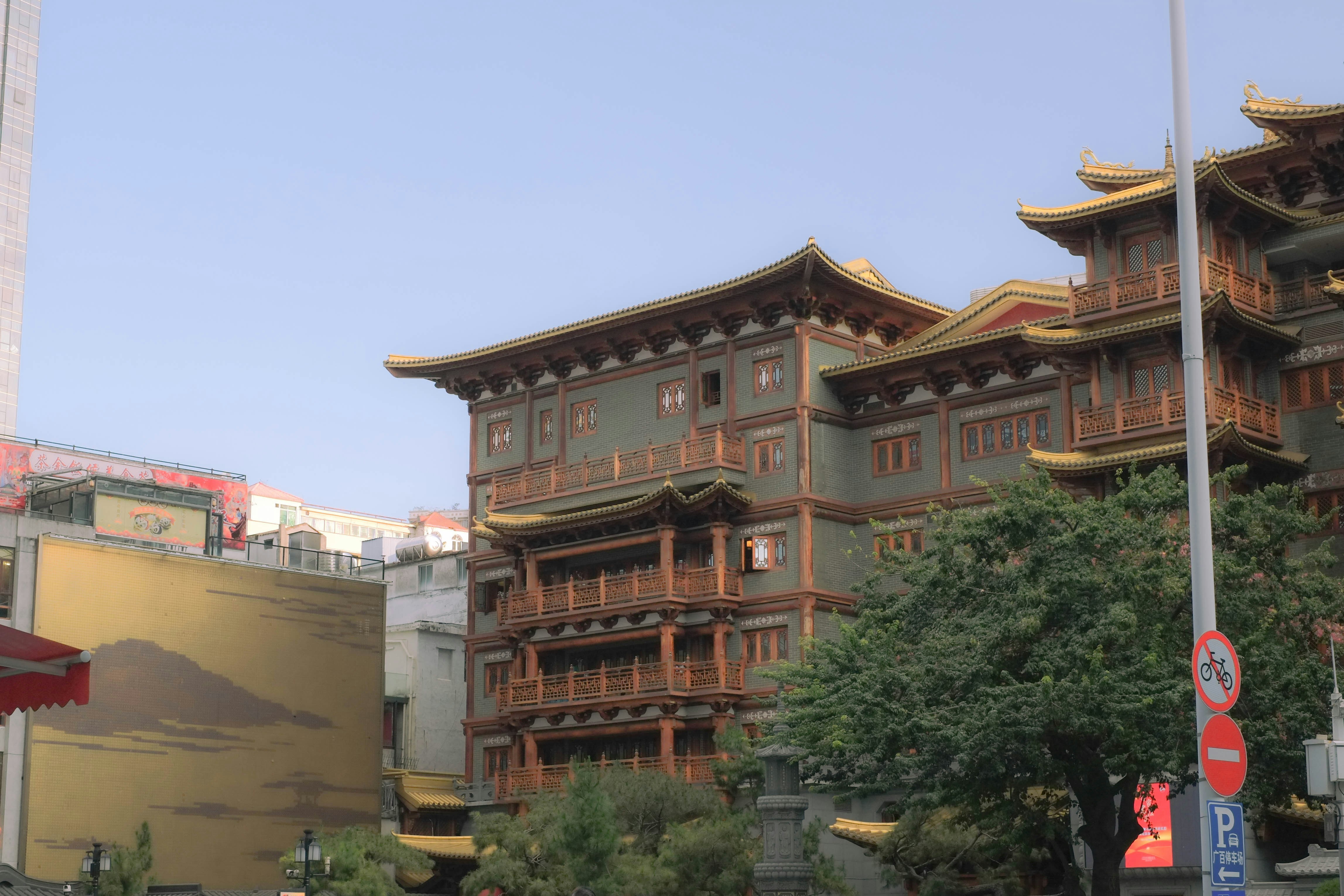 Pagoda-street Facade: A Hushed Corridor of Ancient Architecture Amid Modern Surroundings