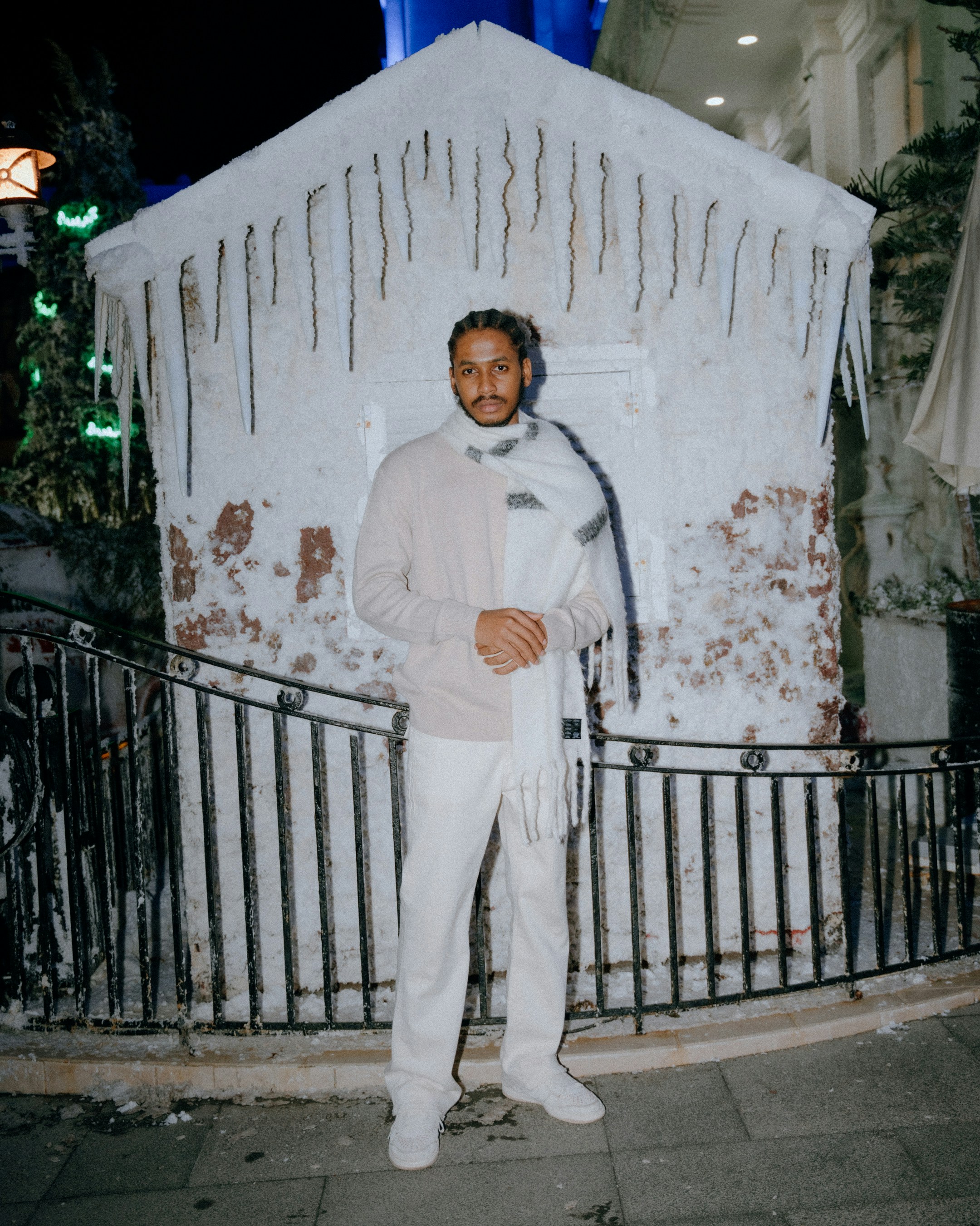 Winter Portrait in Front of a Snowy Chalet