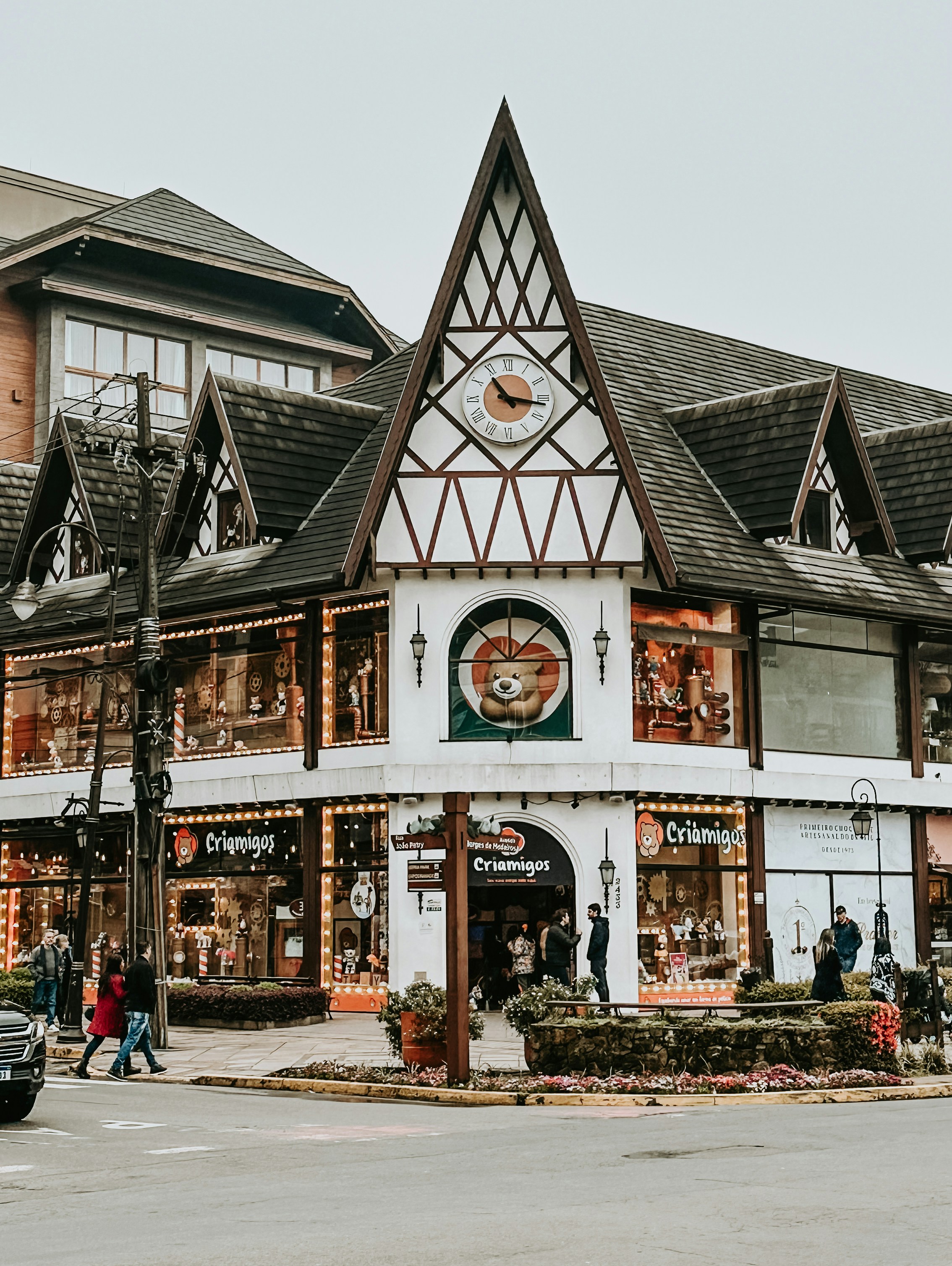 Corner Shop Cathedral: A Tudor-Topped Cornerstone with Clock Tower