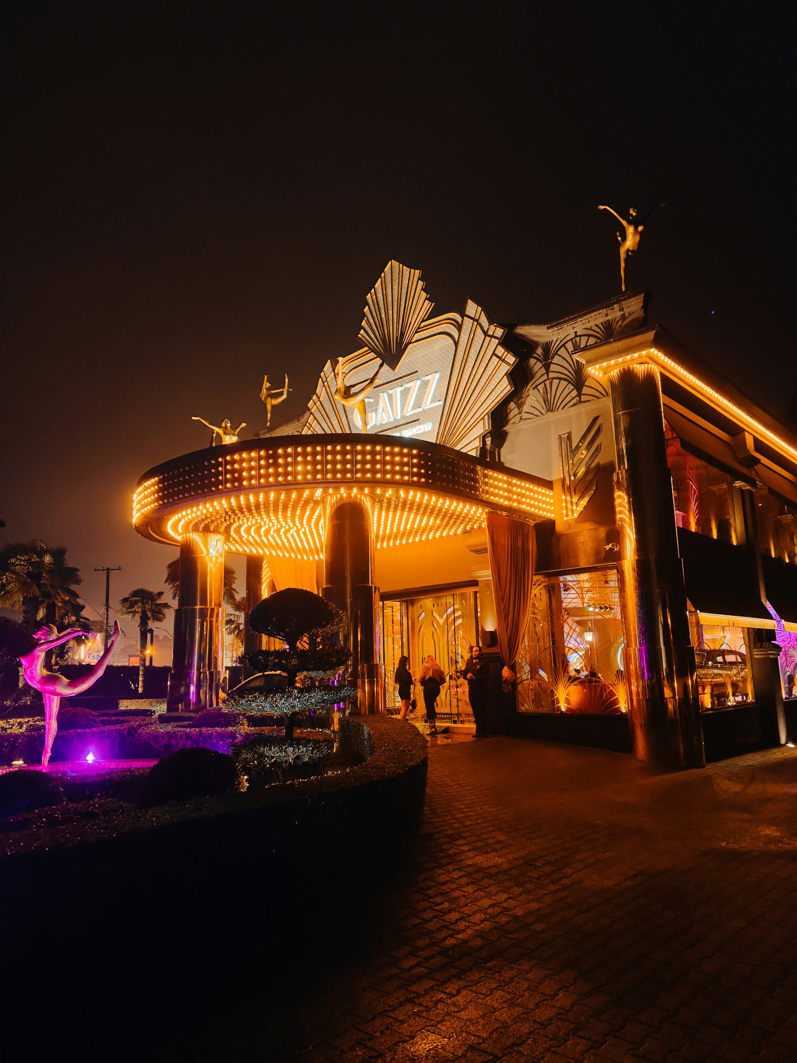 Neon Premiere: The Golden Portico of Jazzed Night