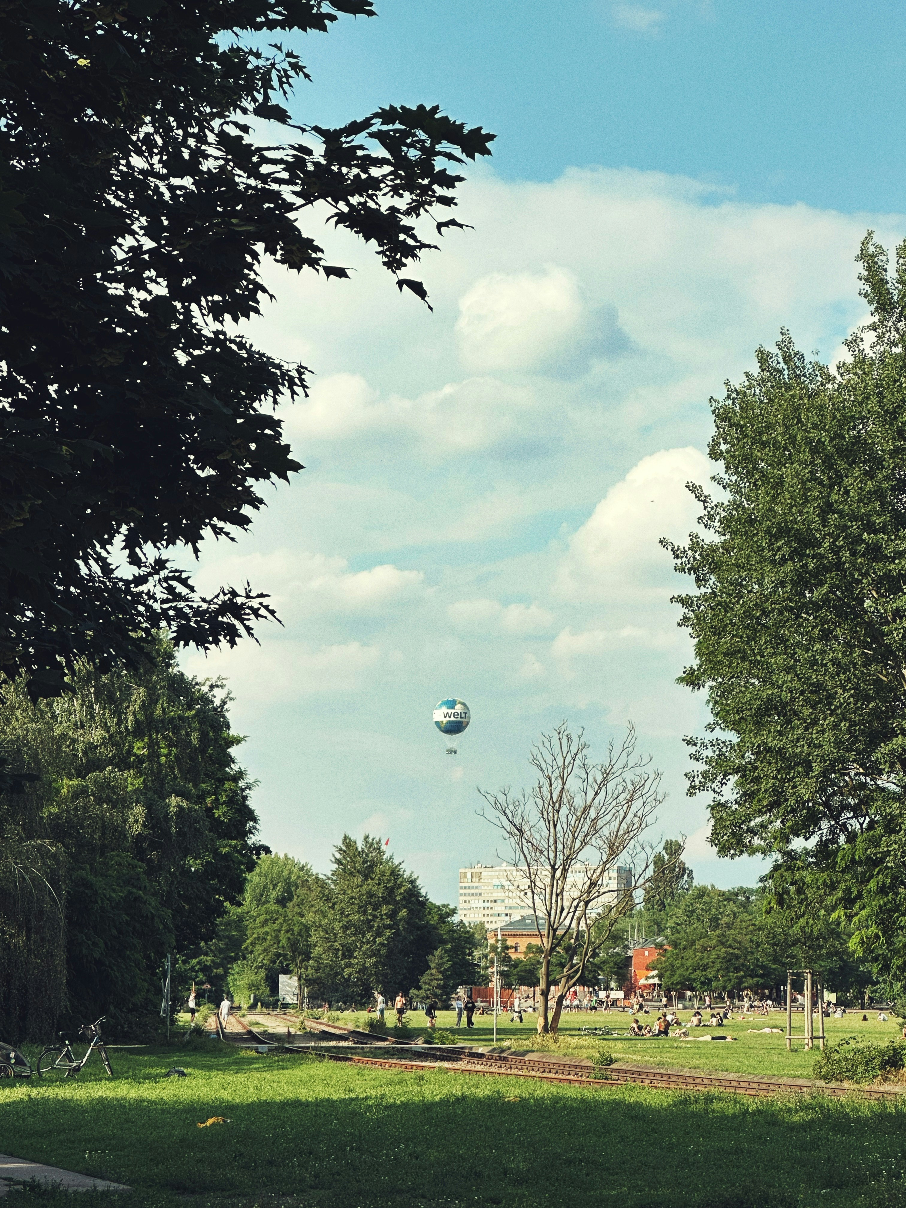 A Balloon Drifts Over the Calm Park