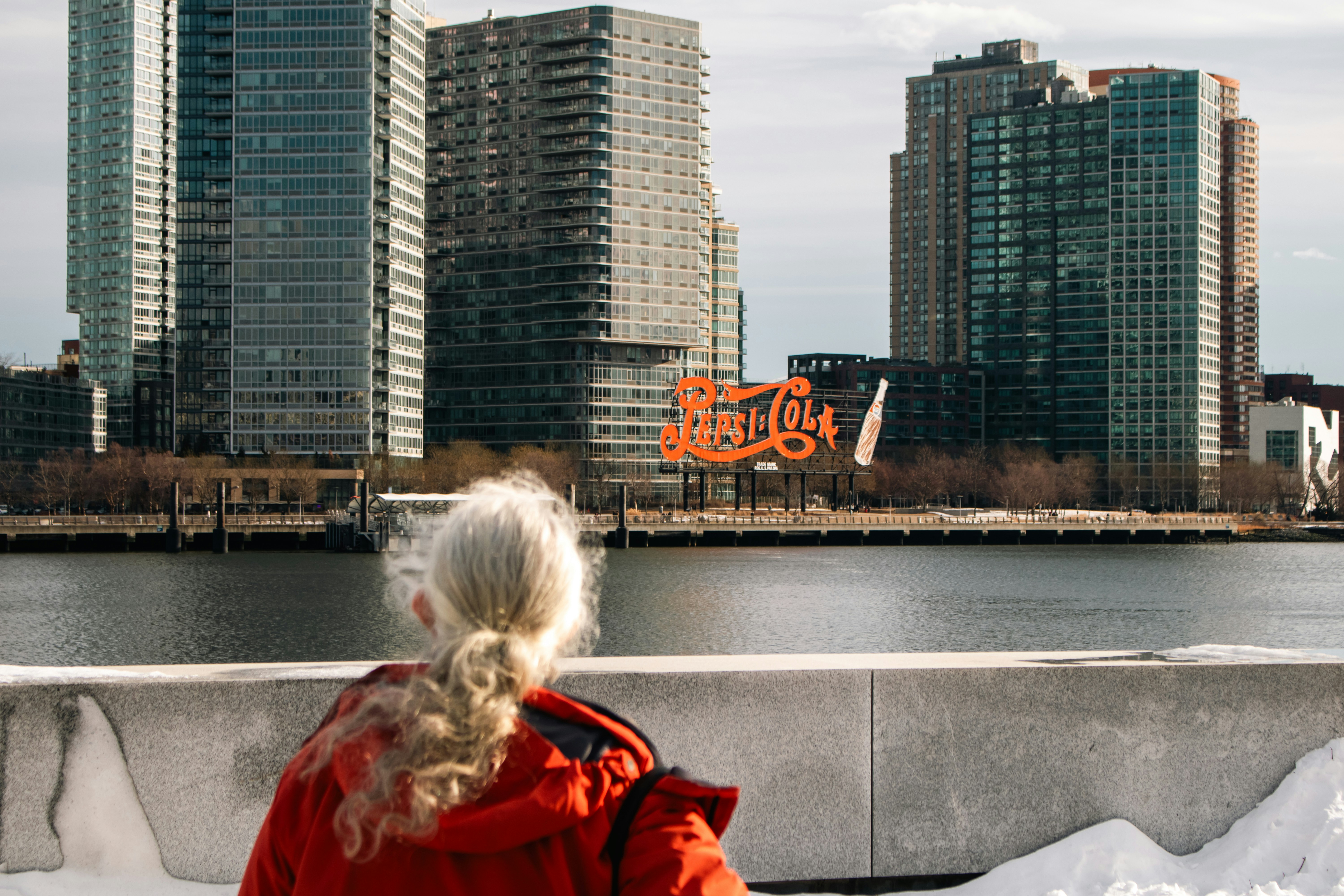 Red-robed Return: A Cityscape framed by a Winter Woolen Fold