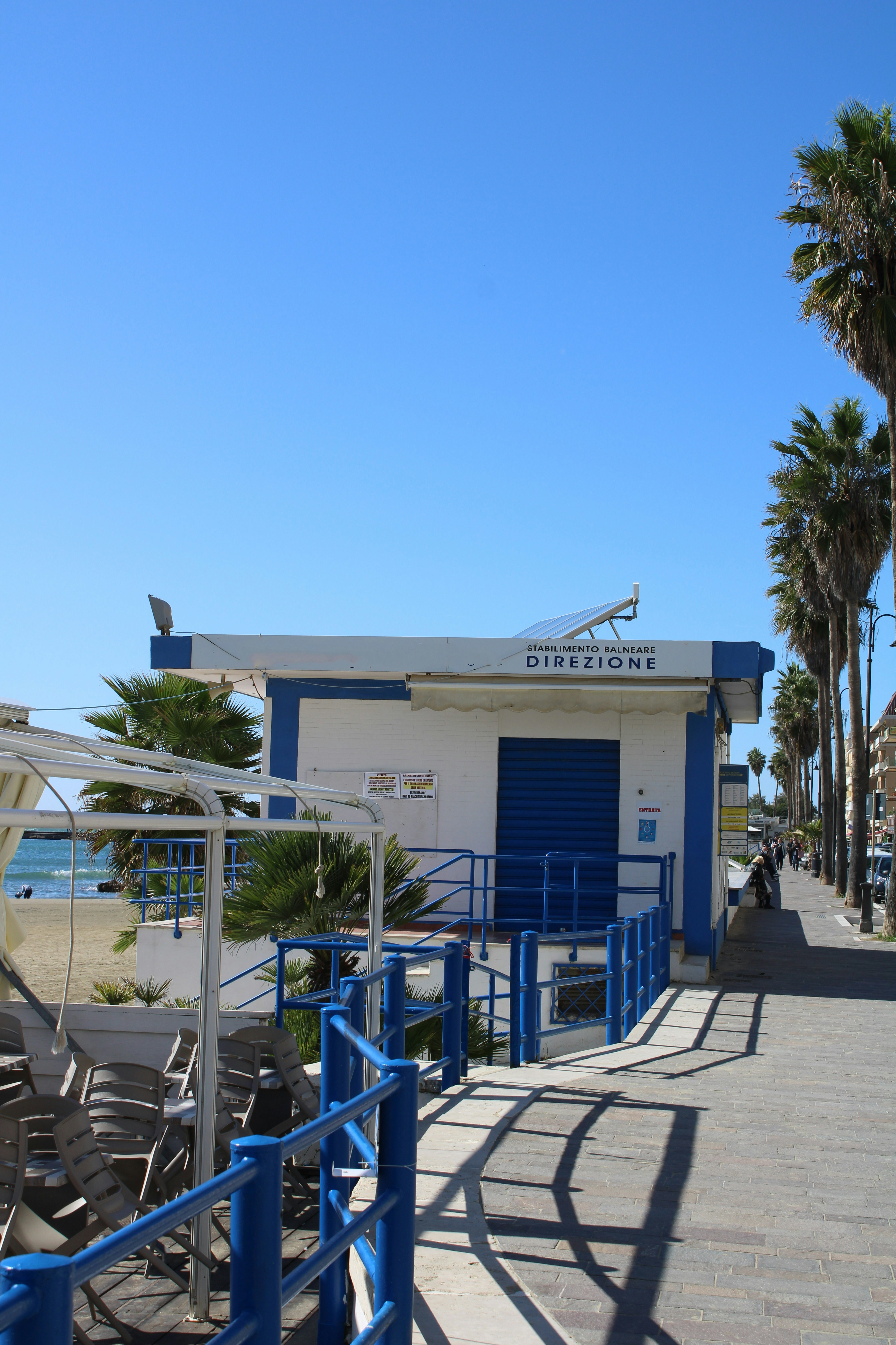 Bleached Beachfront Café by the Blue Gate