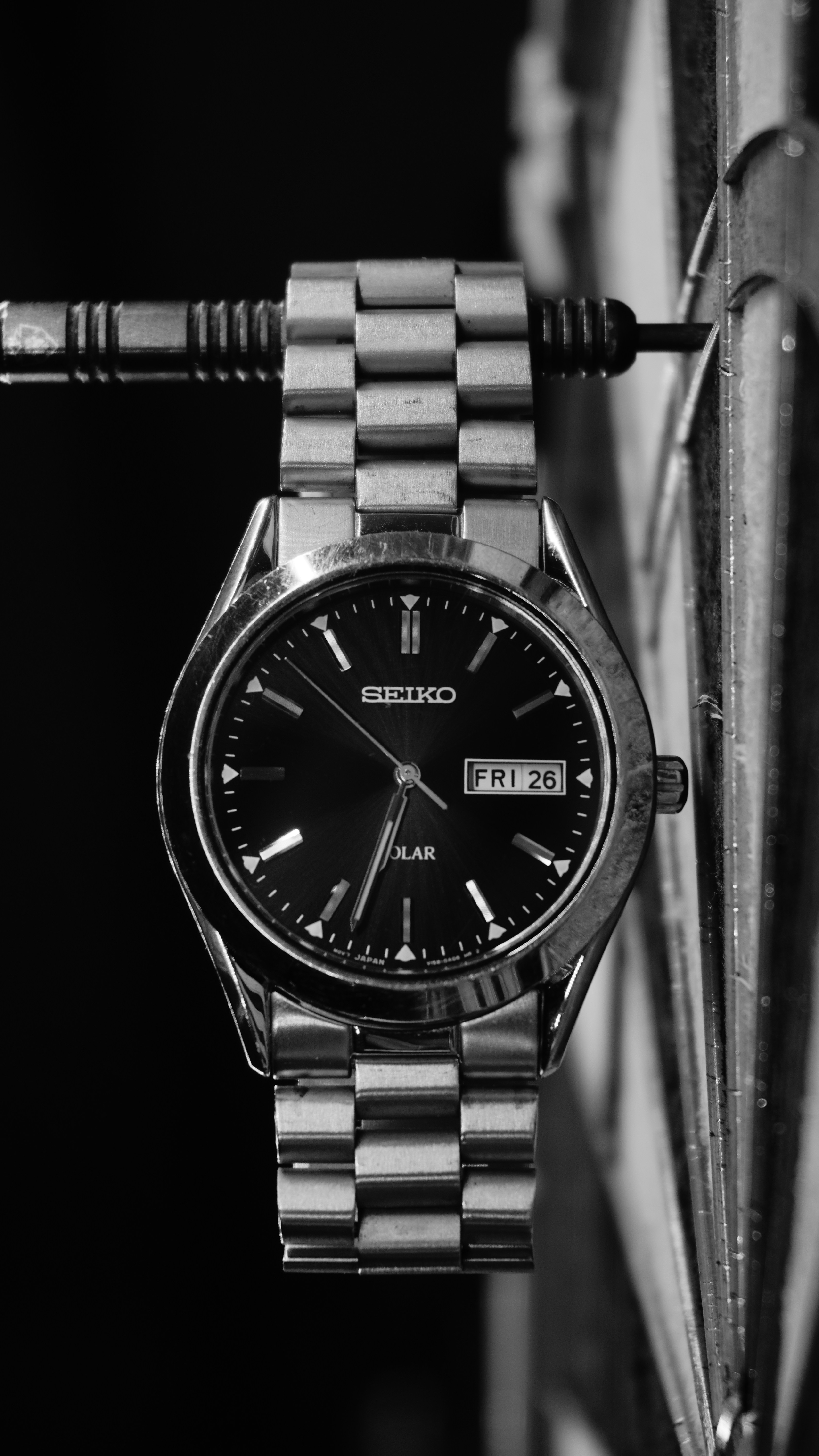 Timepiece in focus: a Seiko under stark contrast