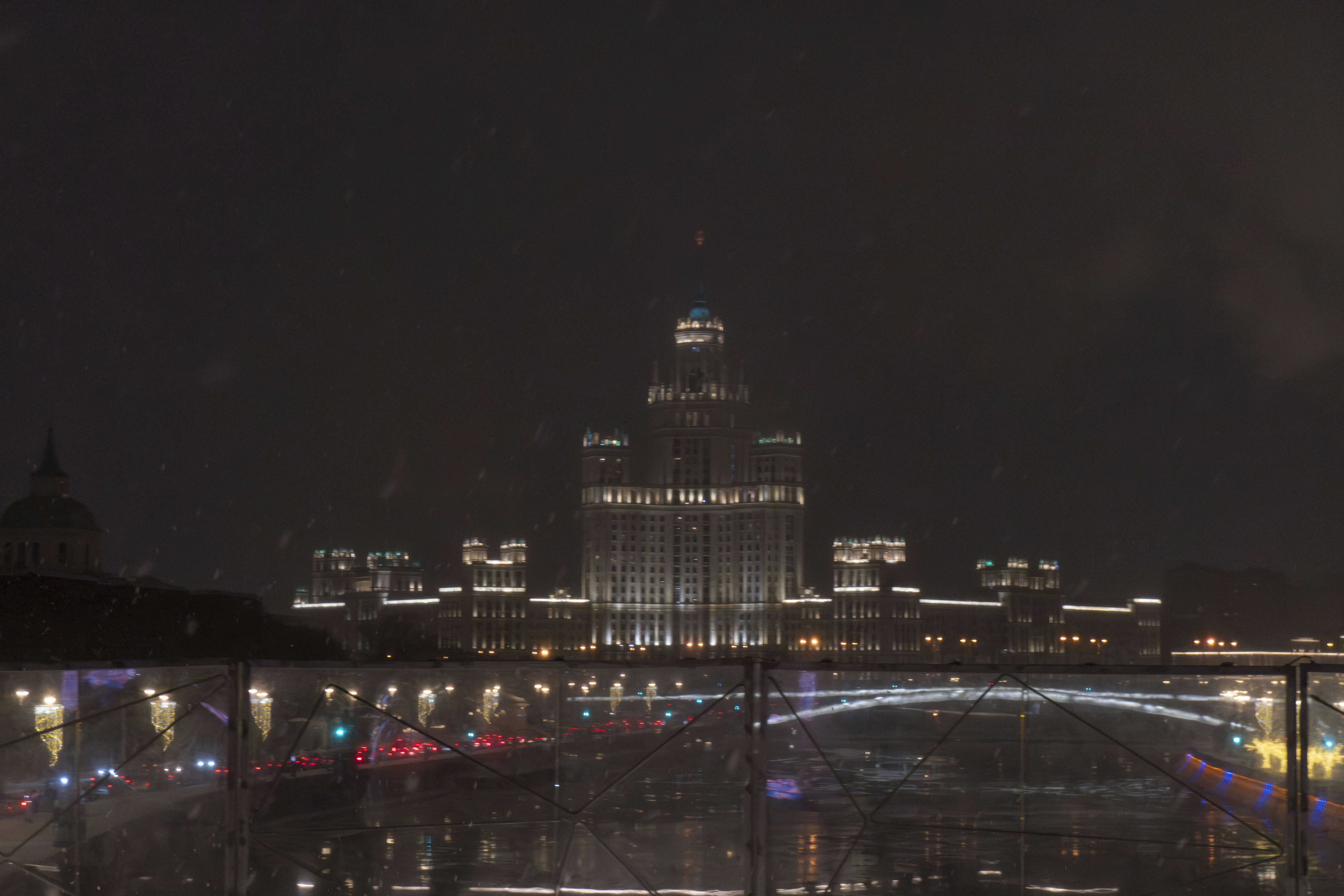 Night City Hall Silhouette: A Quiet View Across the Bridge