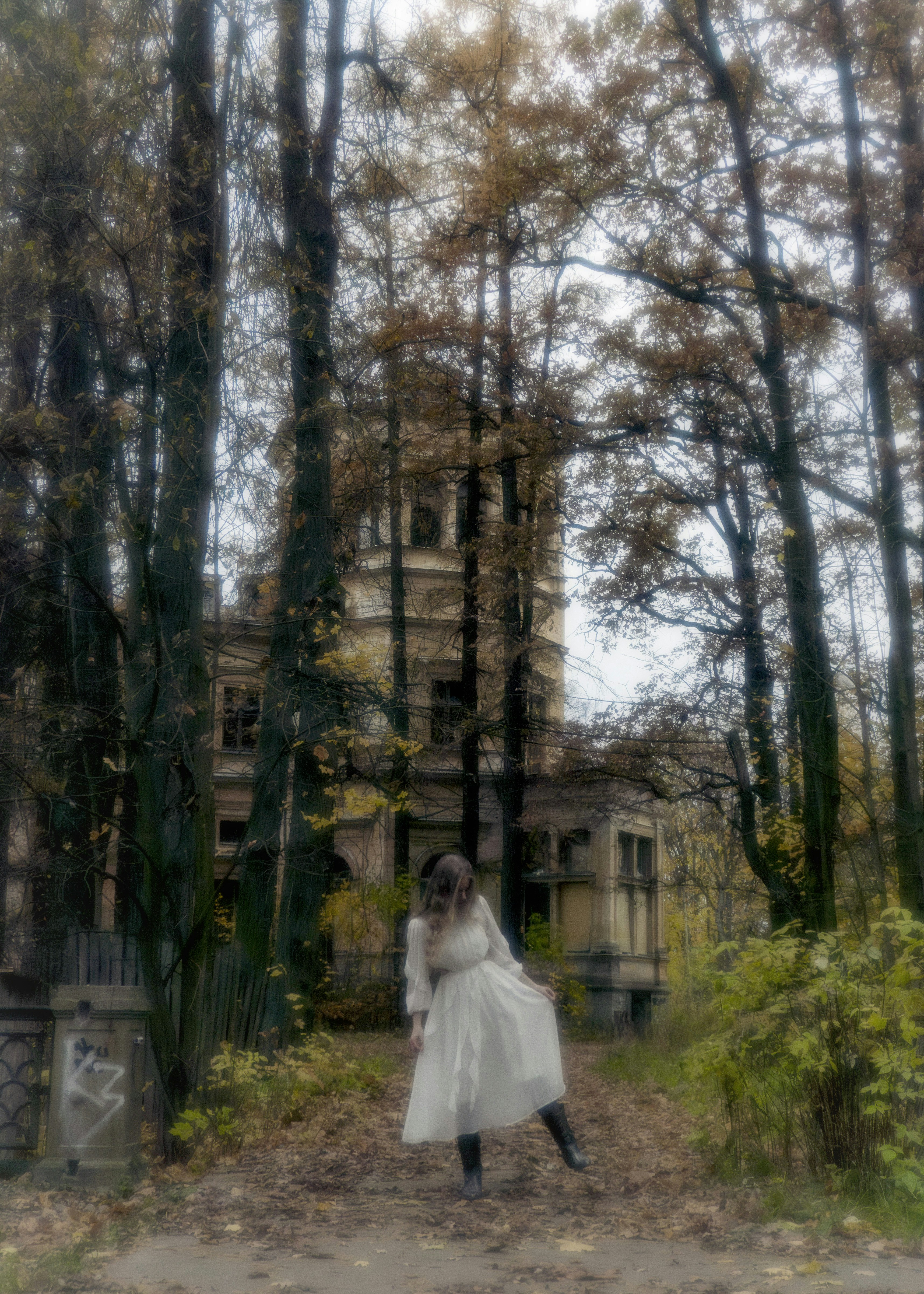 Whispers of Autumn: a Bride in the Forest Atrium