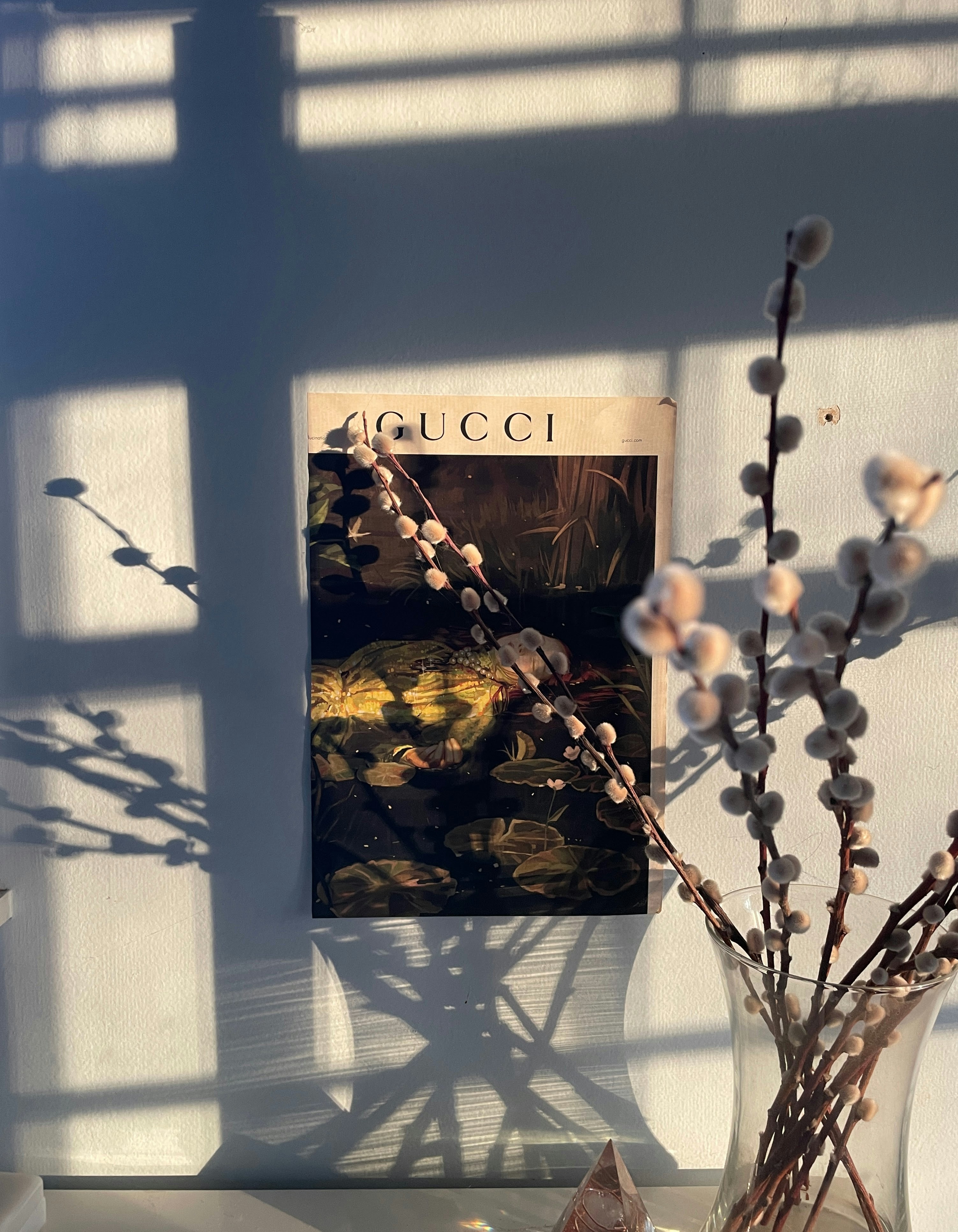 Shadows on a Gucci Moment: Poppy Sprigs and Framed Green Glimpse