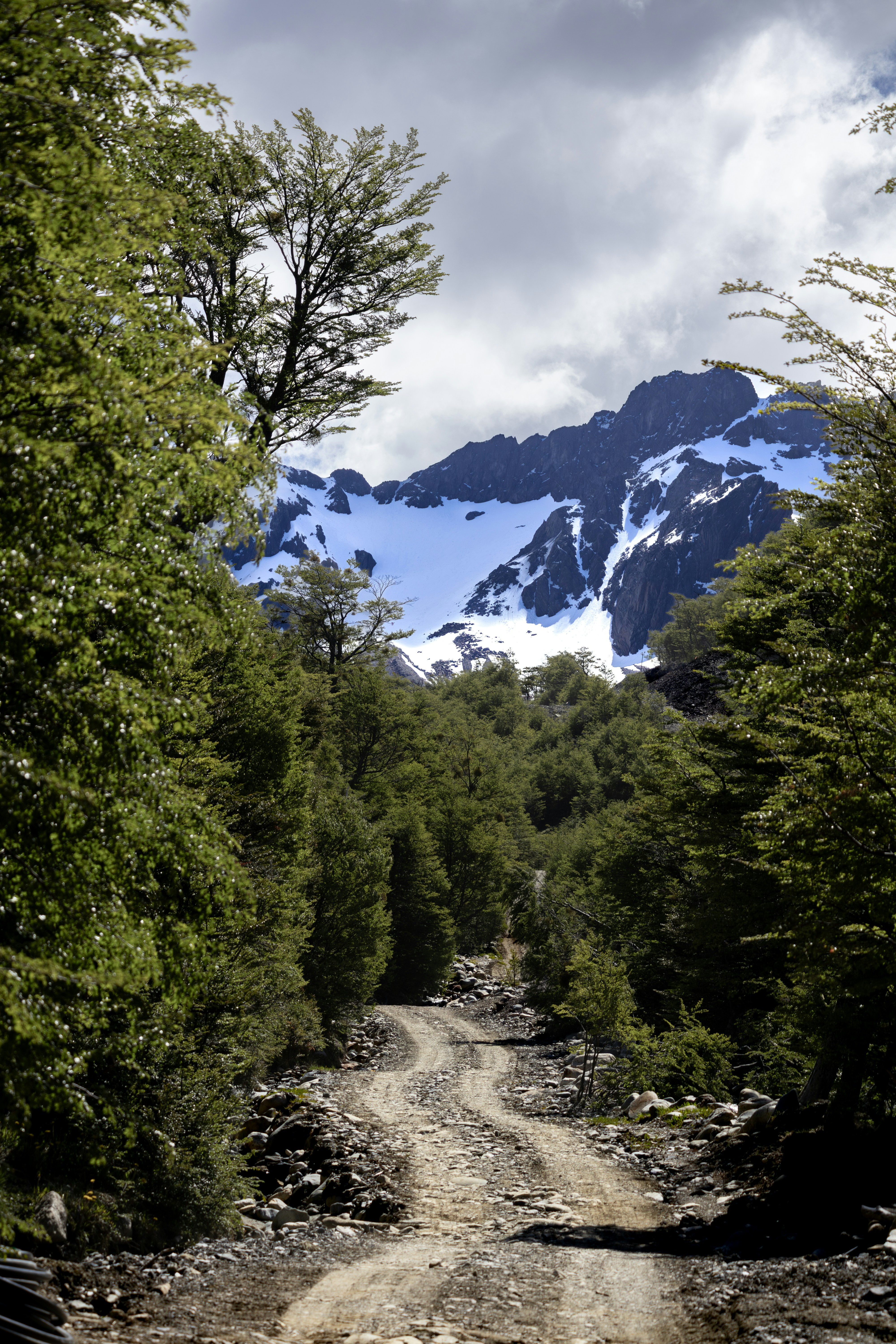 Ridgetop Trail Under Snow-Capped Peaks