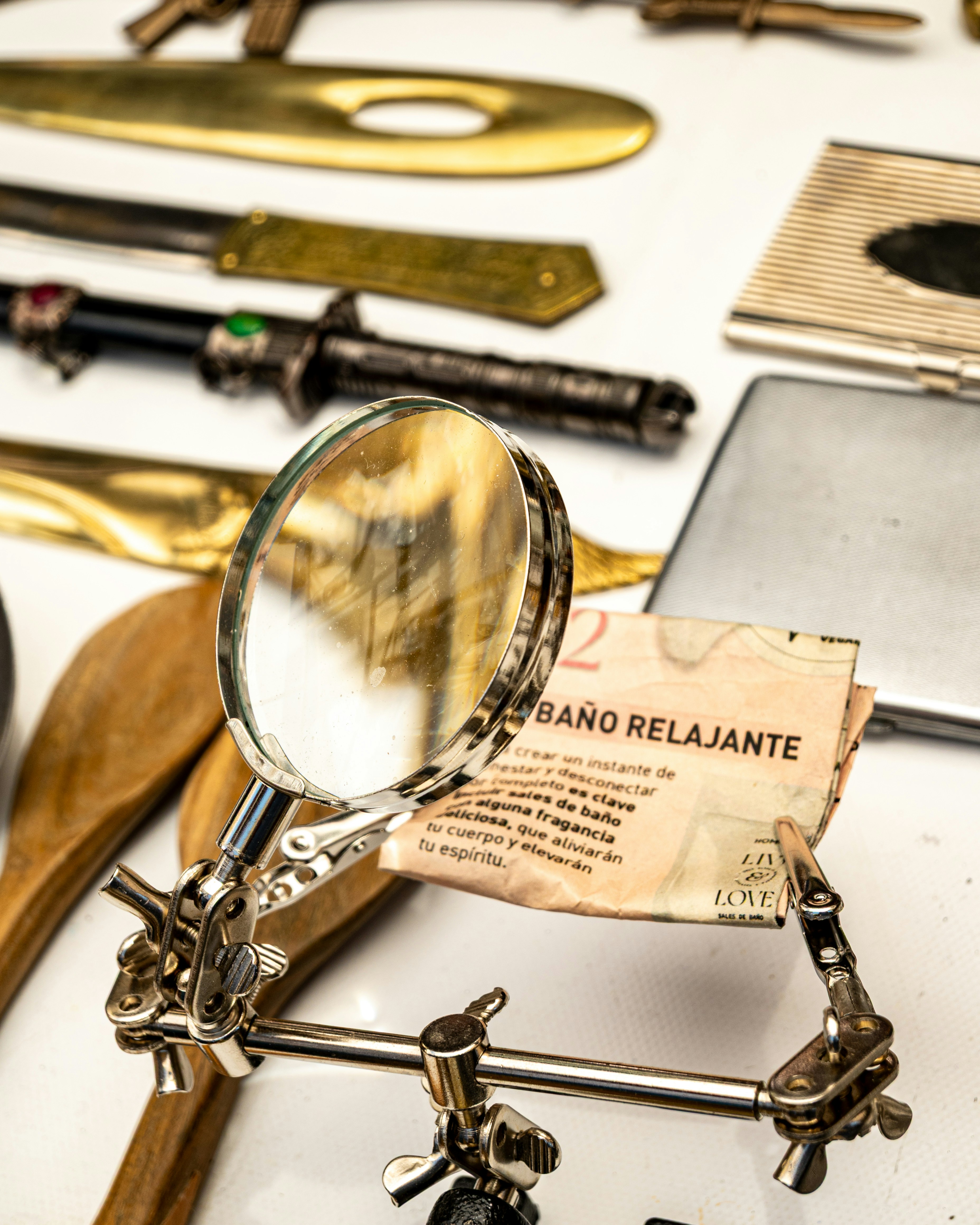 Magnifying Glass and Vintage Tools: Curiosities of a Dresser Drawer