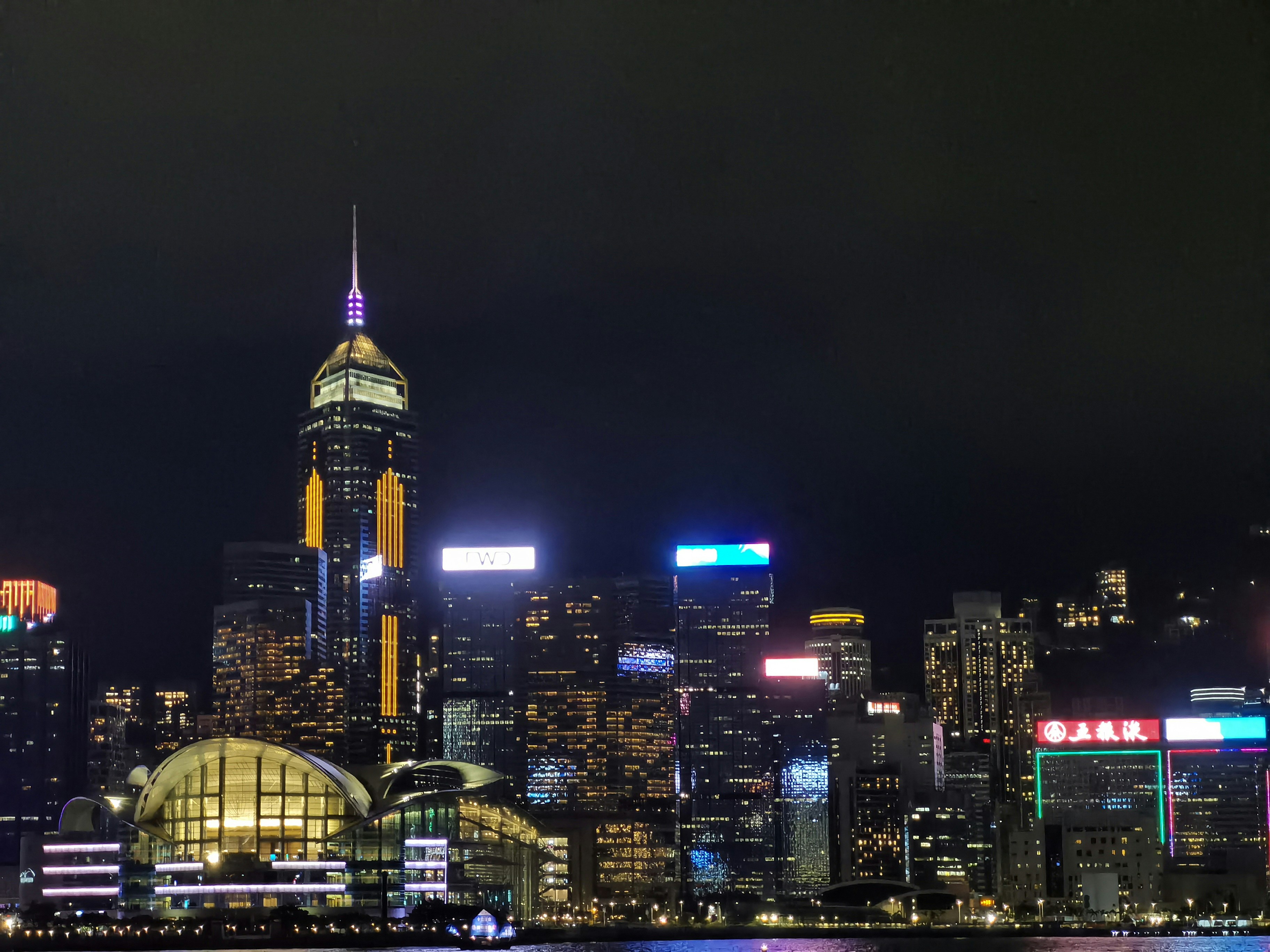 Neon Skyline Oasis Over the Harbor