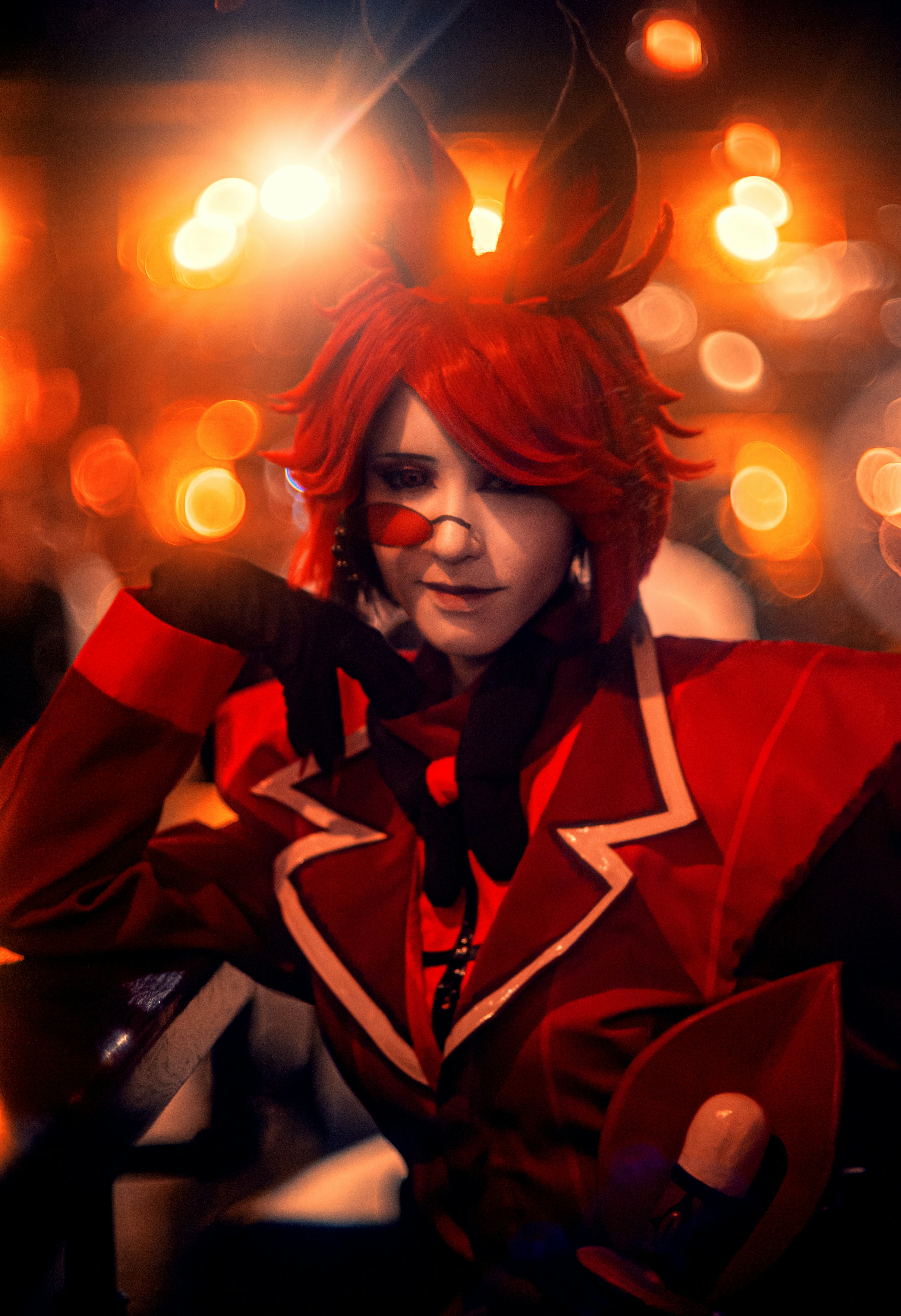 Crimson Clown in Neon Night