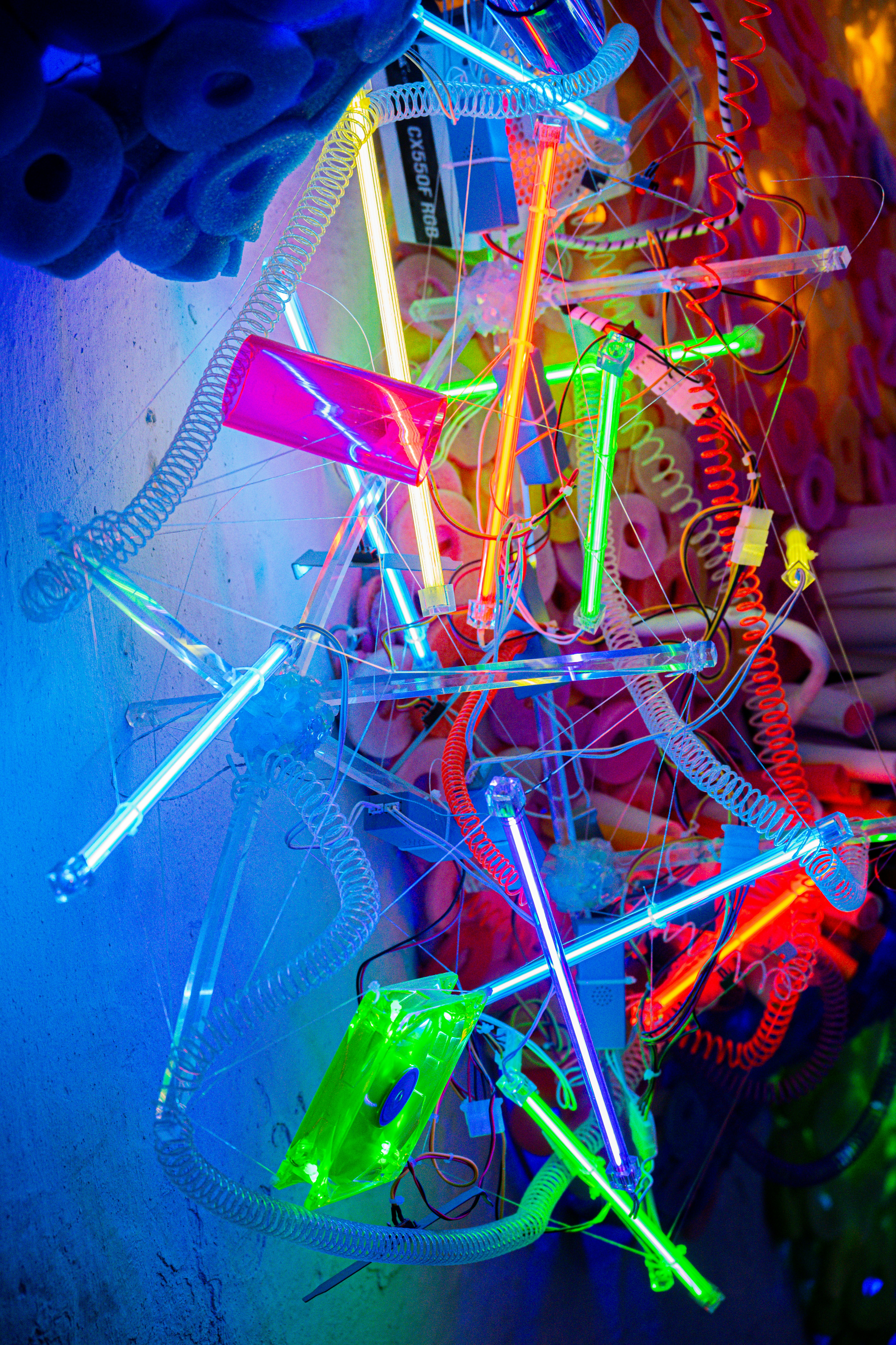 Neon Chaos: A Tangle of Light and Color