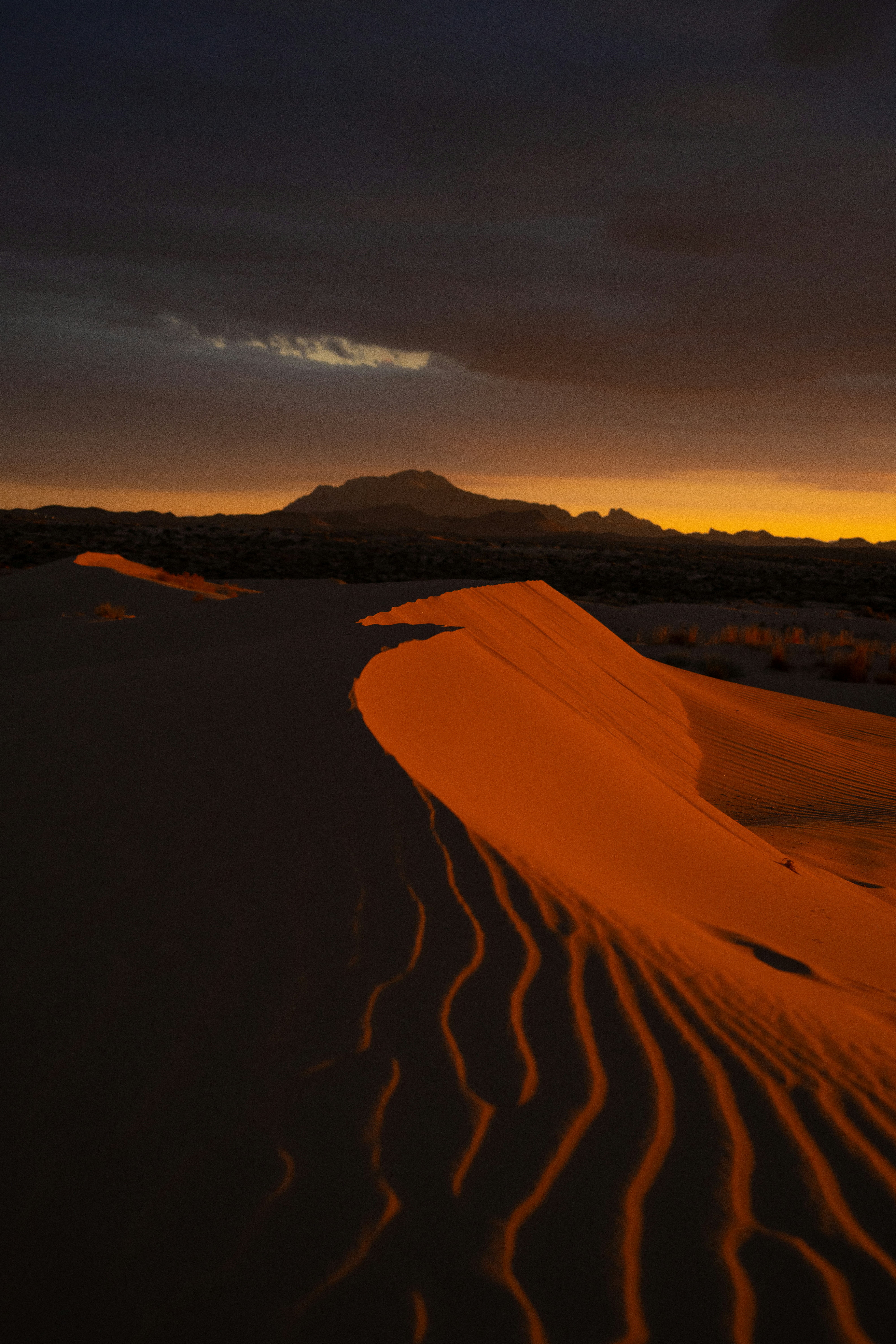 Glowing Crest: Dune Ridge at Dusk