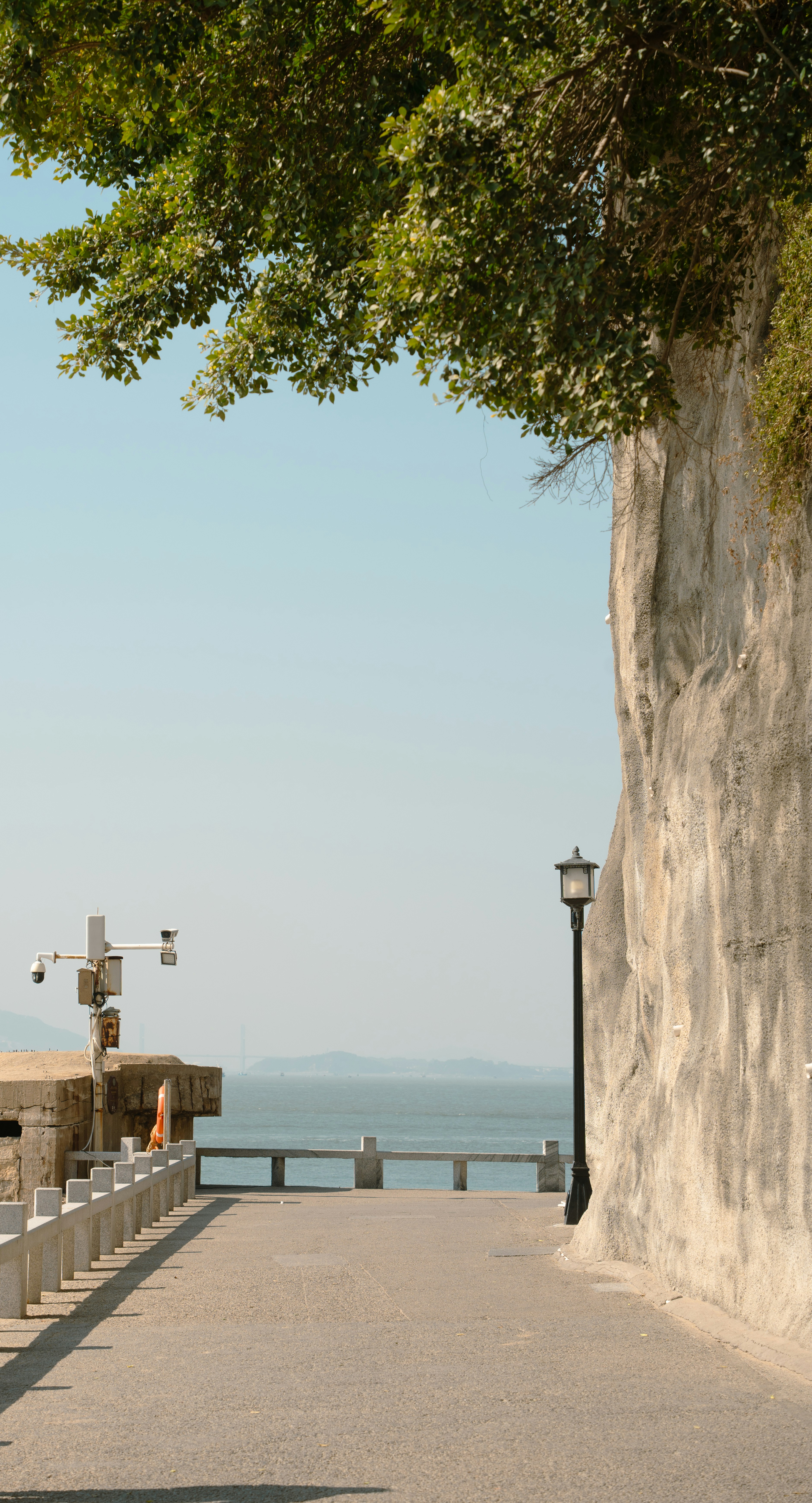 Sunlit Promenade By The Cliff