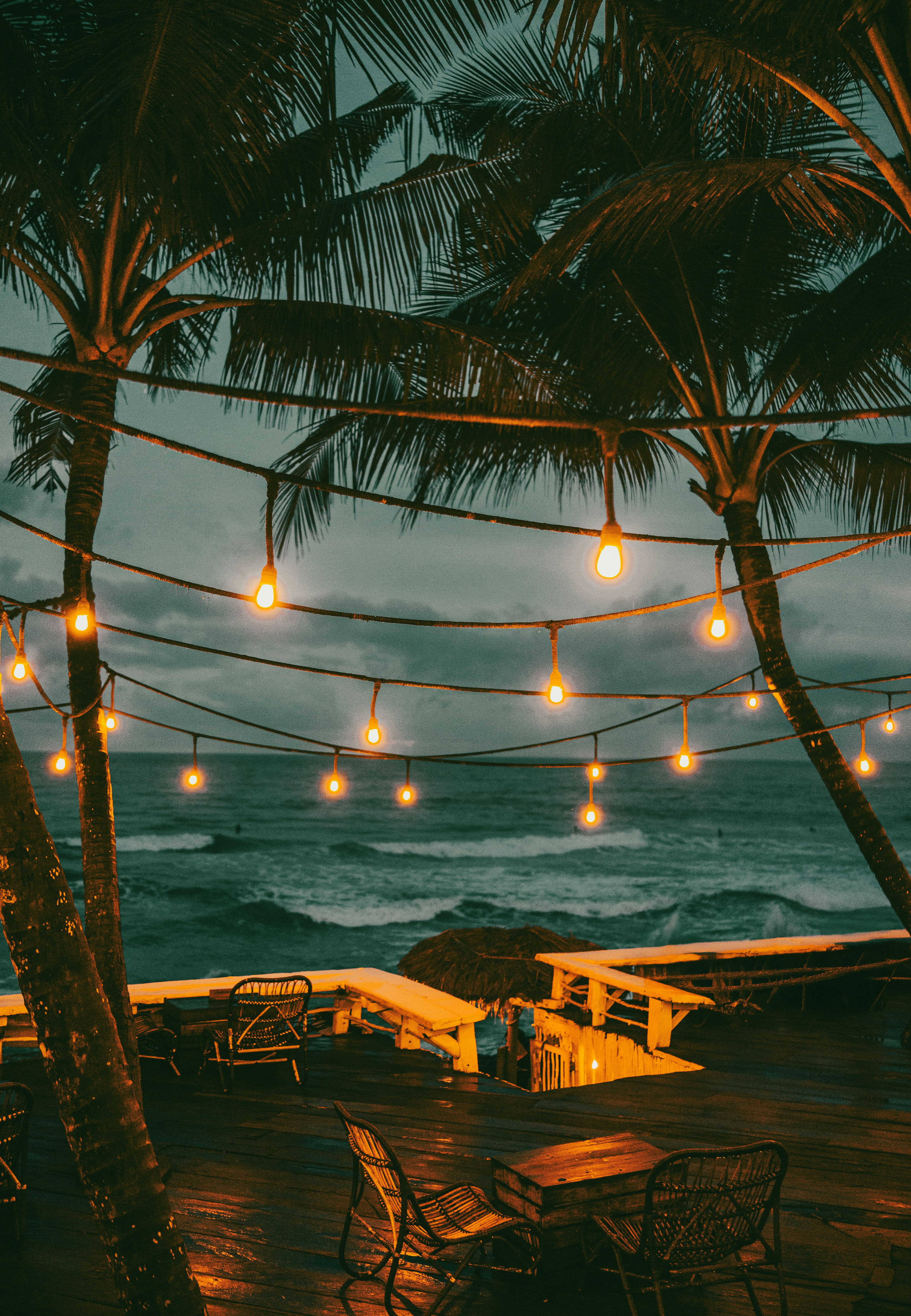 Evening Glow Over A Seaside Terrace