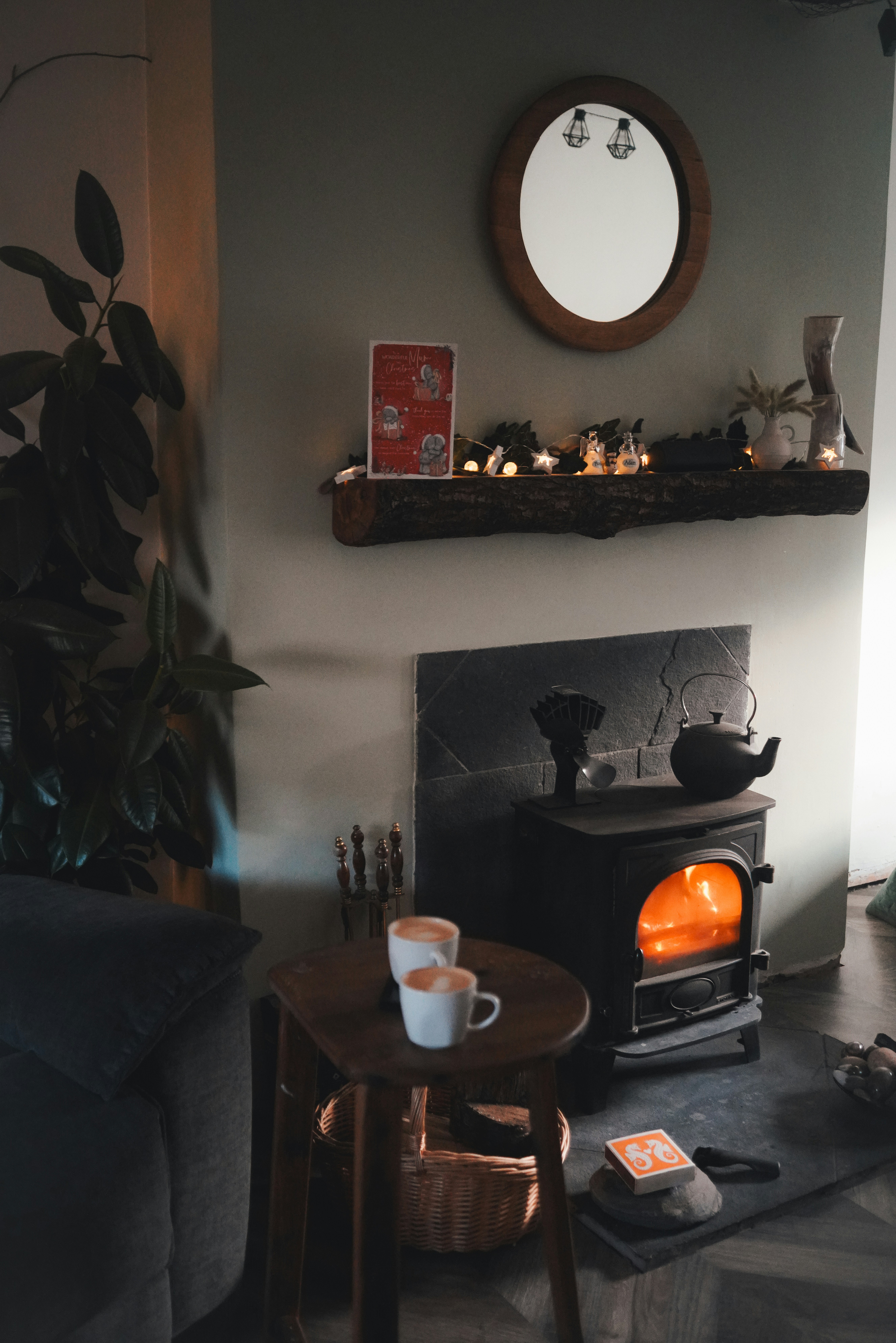 Cozy Hearthscape: Warmth and Quiet Ambiance by the Wood Stove