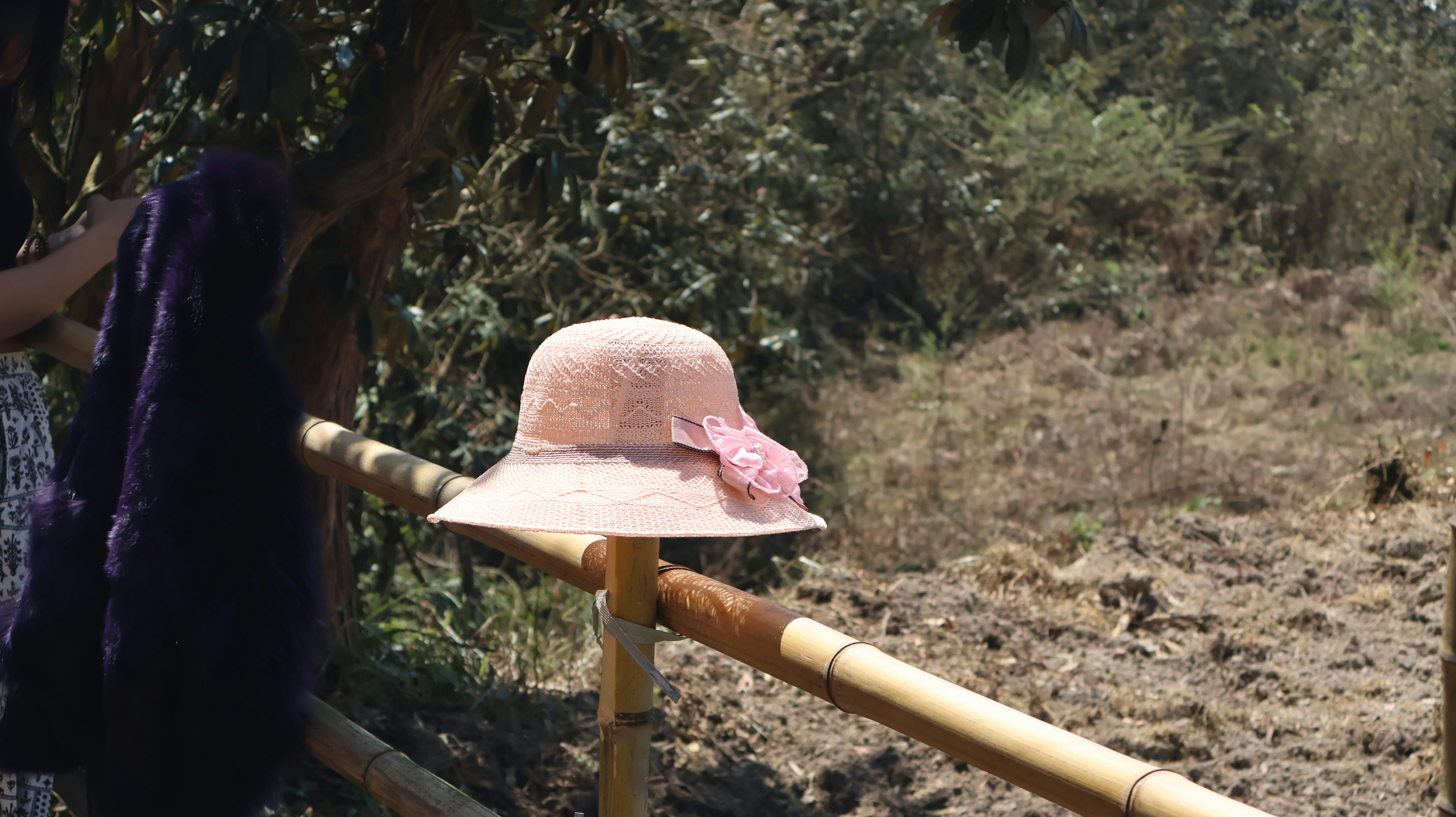 Straw Hat on a Rustic Fence: Quiet Corner of the Trail