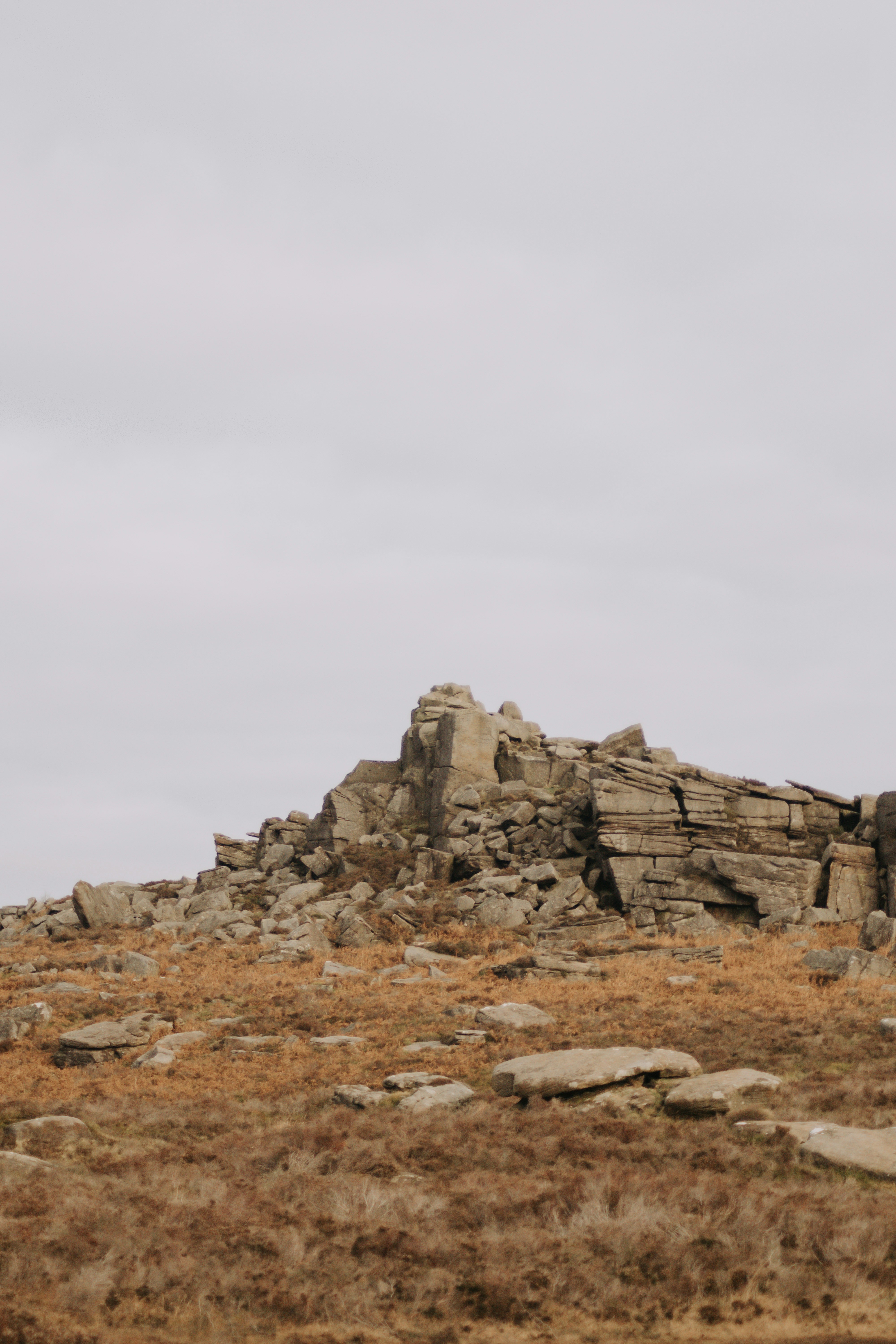 Rocky outcrop on a dry, grassy hillside photo – Free Countryside Image ...