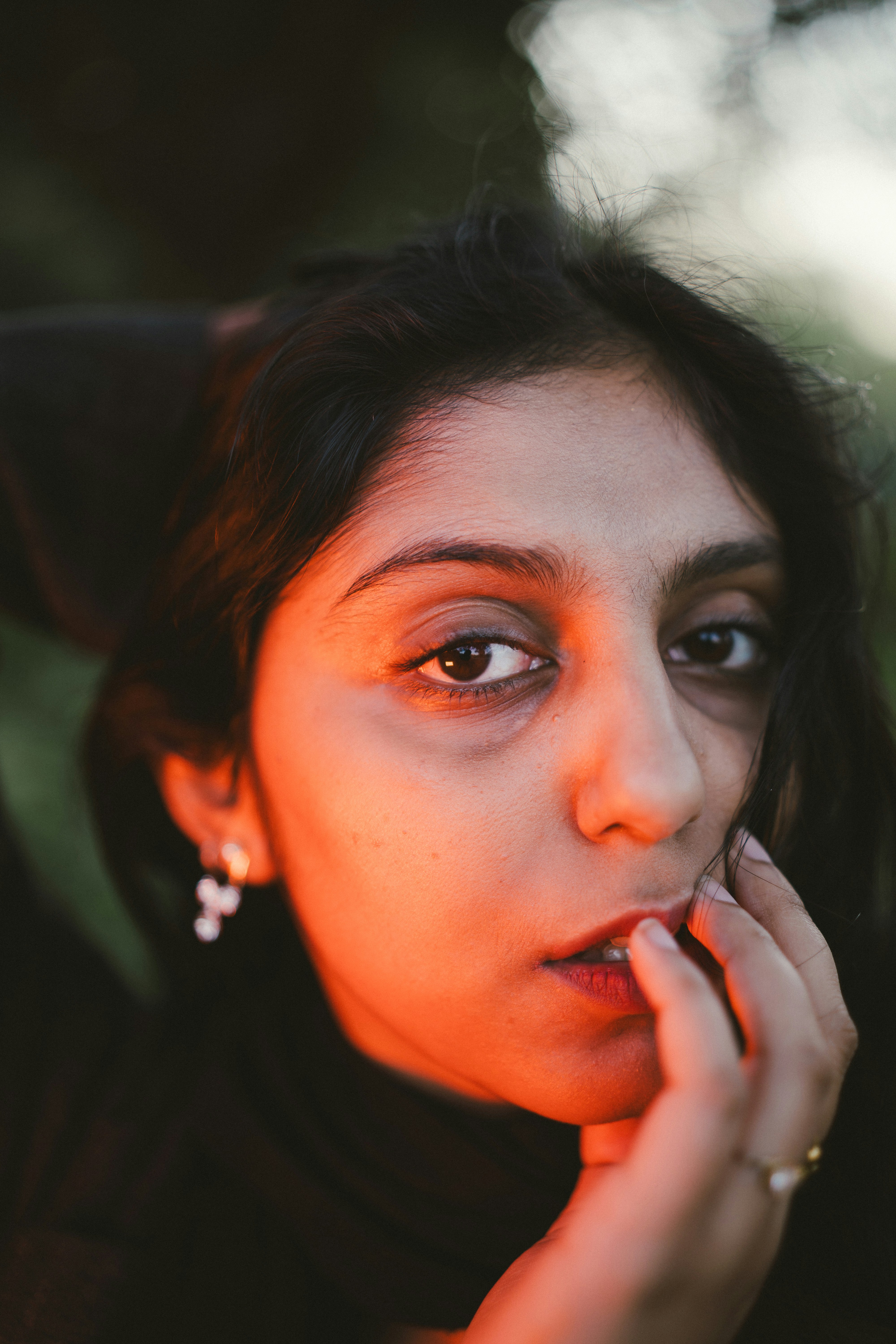 Close-Up Quiet: A Portrait in Warm Glow