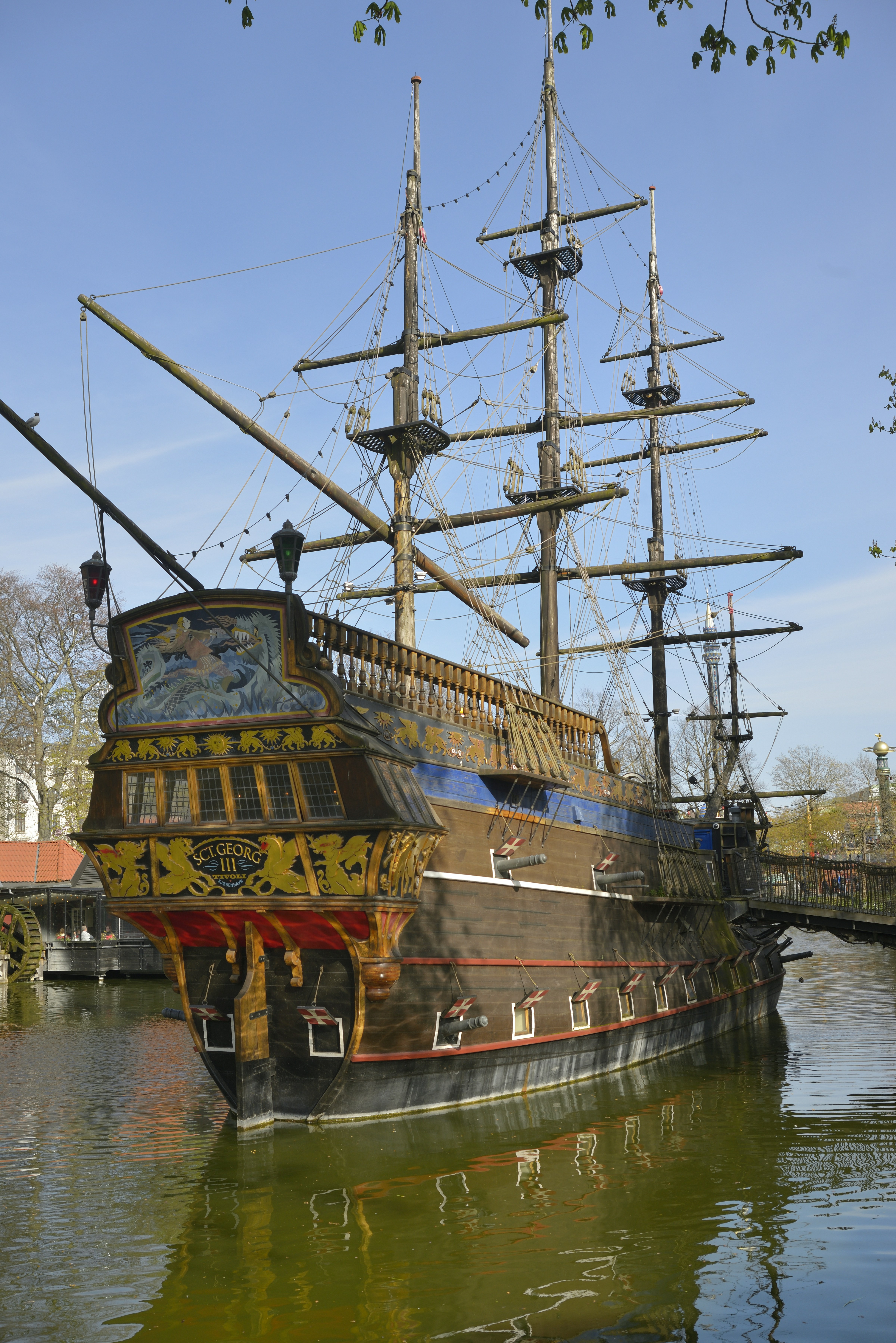 Waking the Old Sea Dragon: A Historic Galleon Resting in Calm Cloak of Water