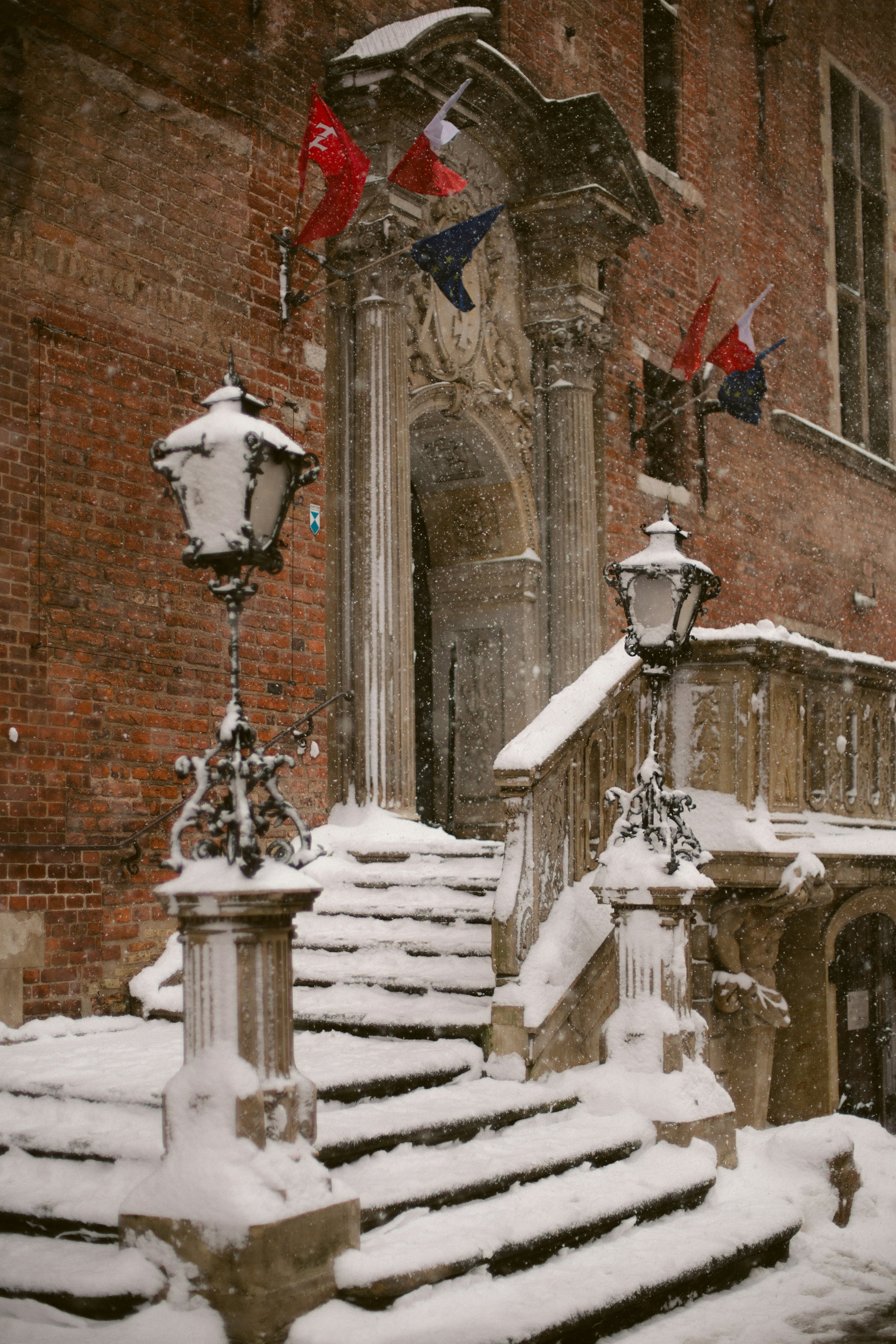 Snowbound Staircase to the Gate of Flags