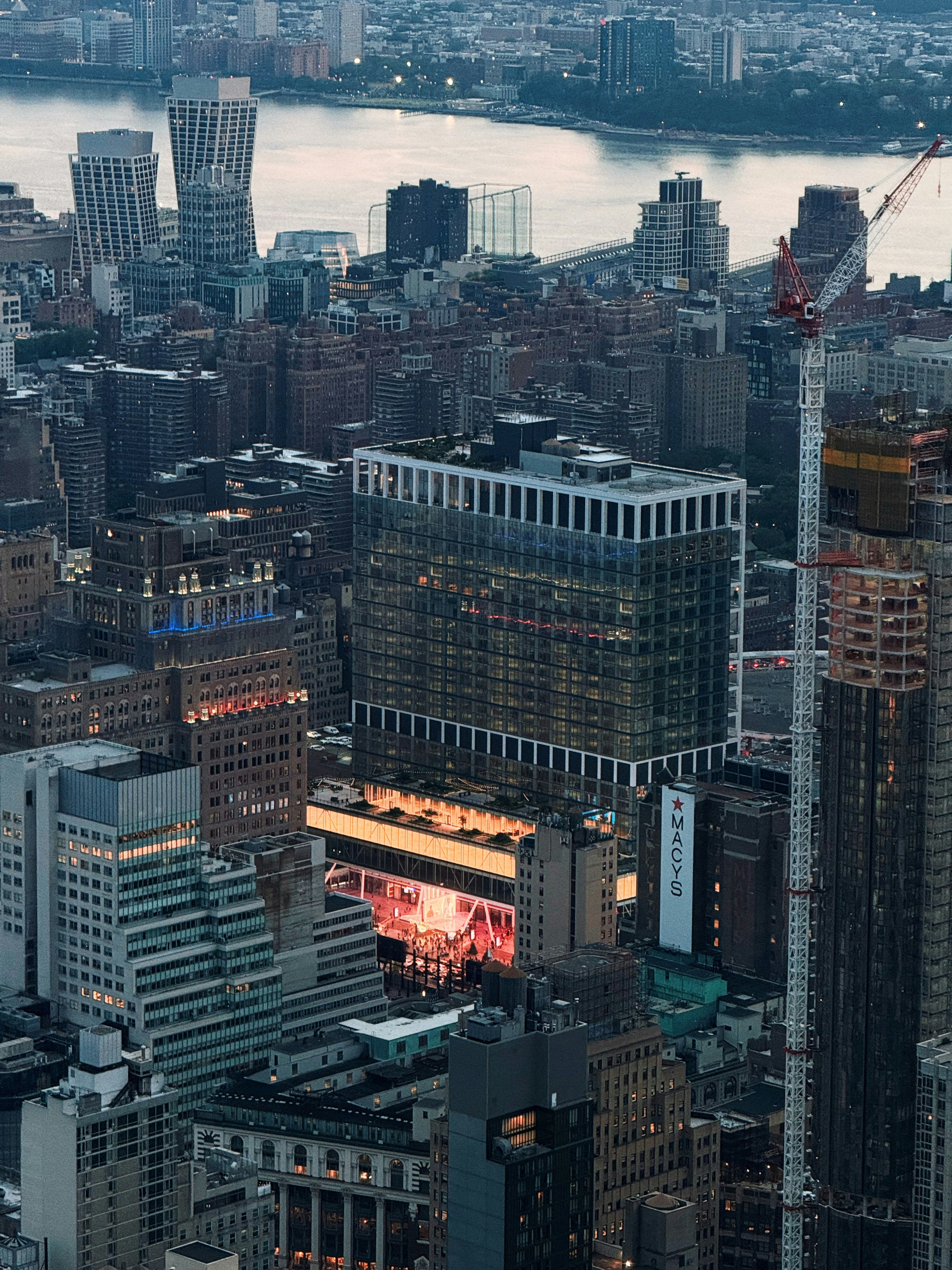 Cranes Over a Night // A Cityscape of Glass, Steel, and Twilight