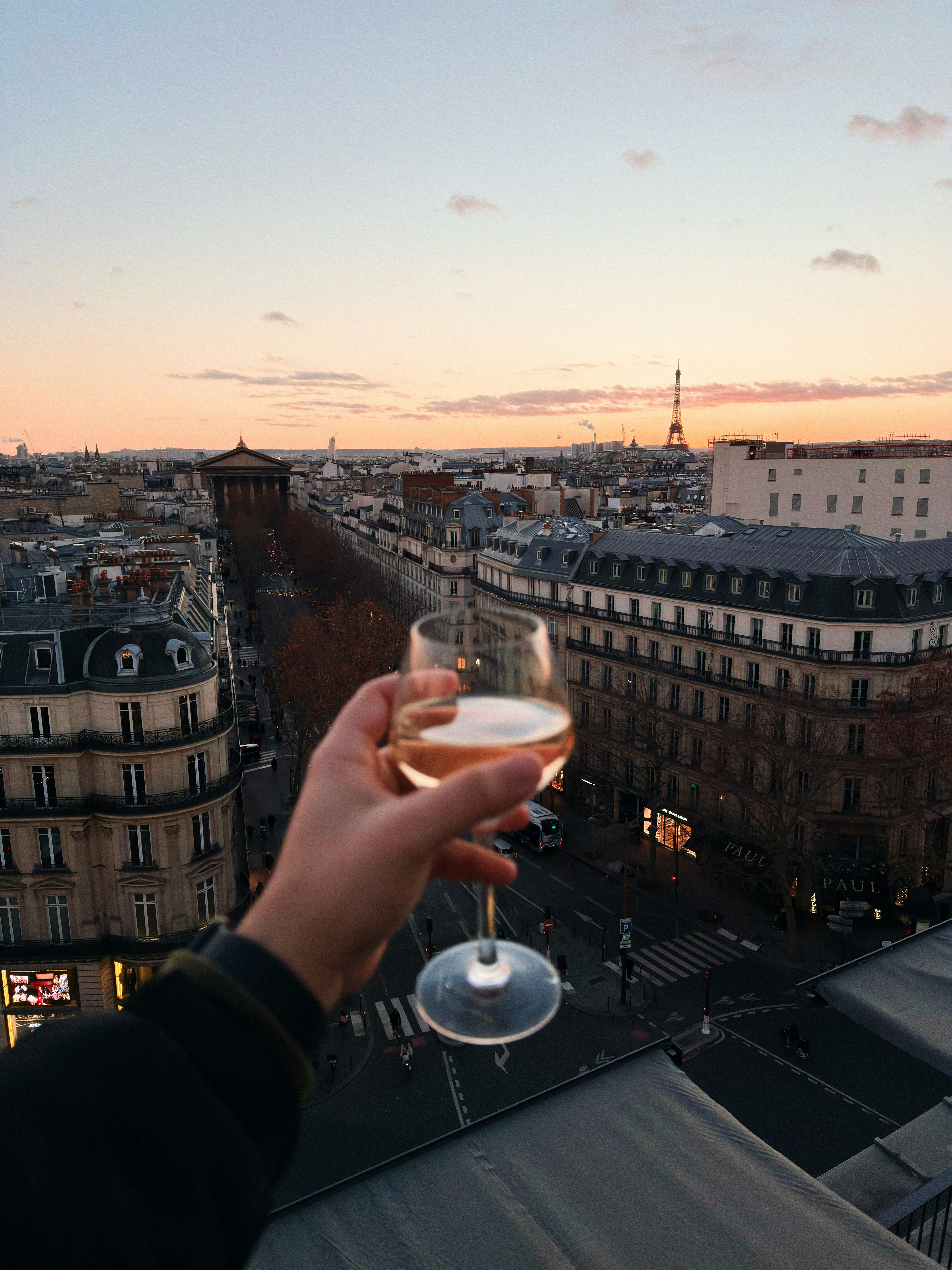 Toast Over Paris: Glass in the Golden Hour Above the City