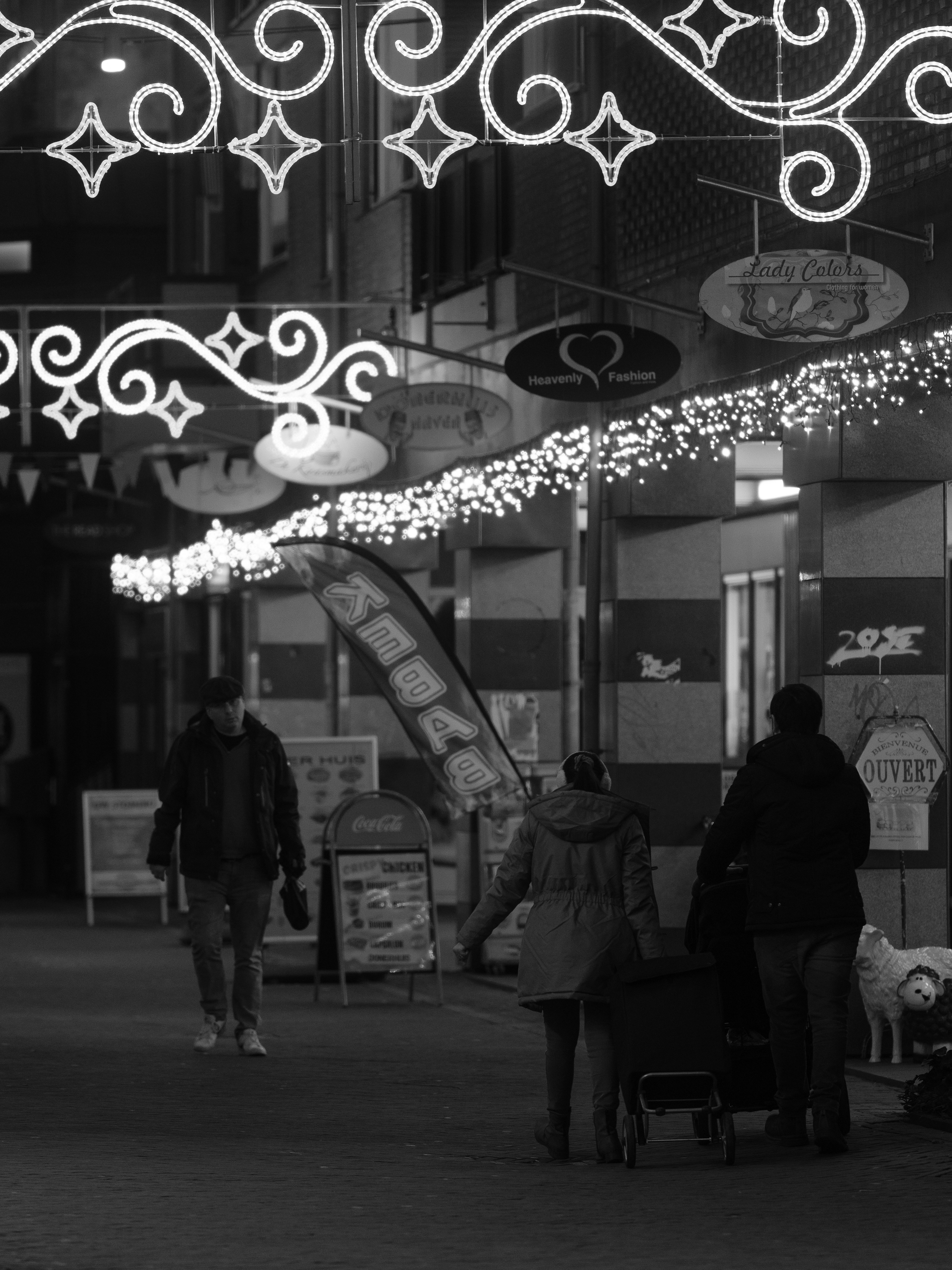 Night Market Glow: Quiet Street Under Ornate Lights