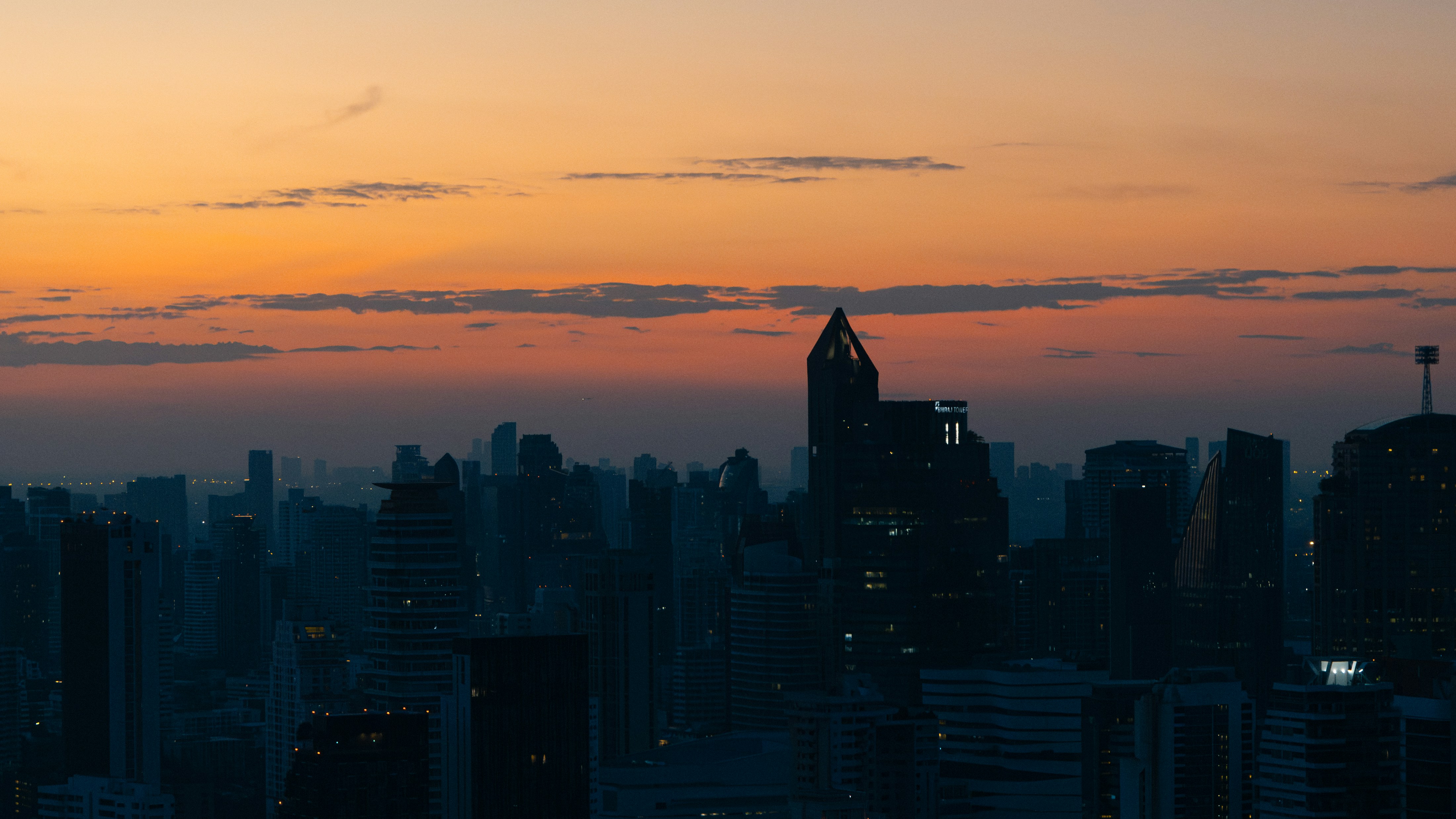 Sunset Over the Quiet Metropolis
