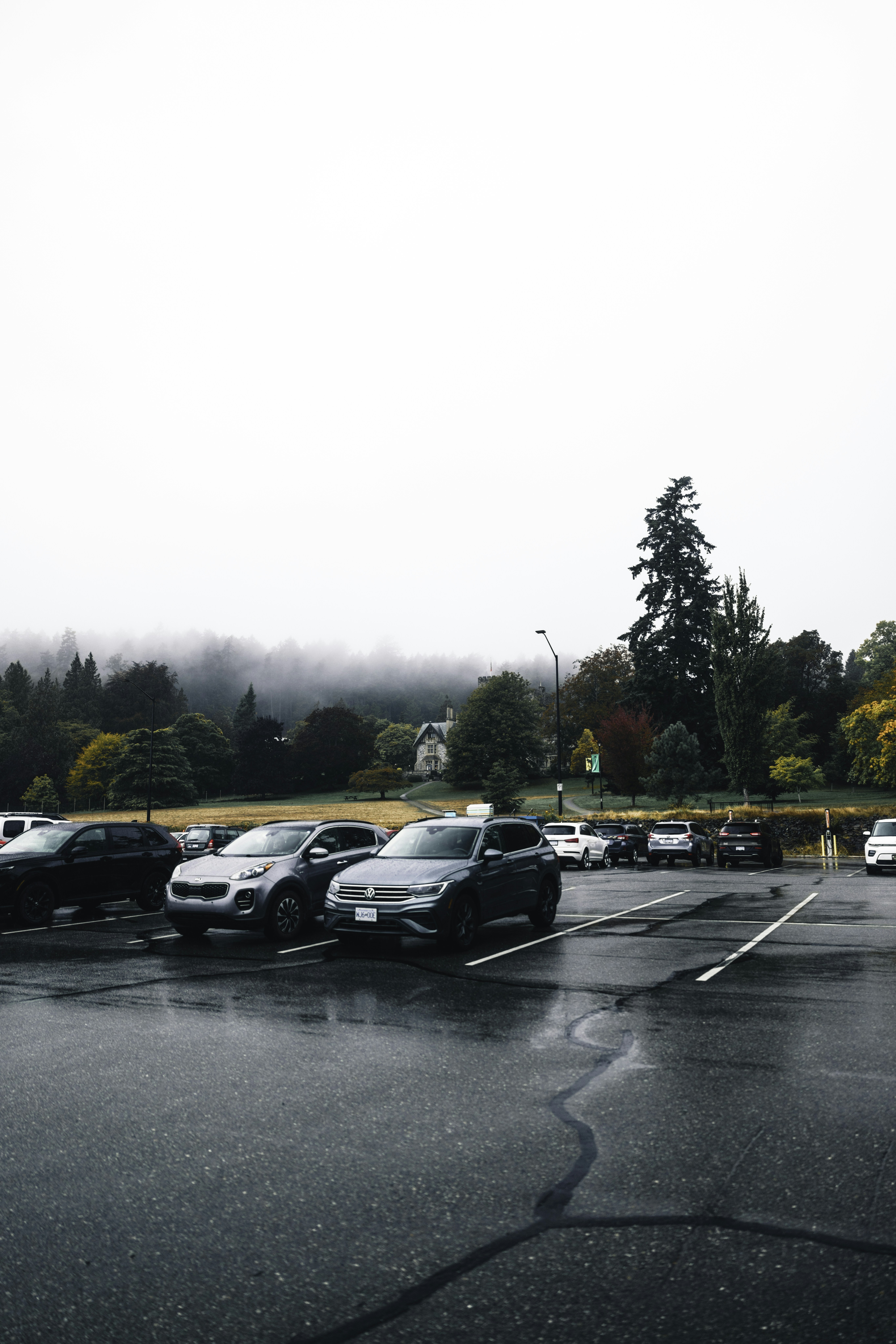 Parking Lot Silhouette: A Quiet Continental Morning