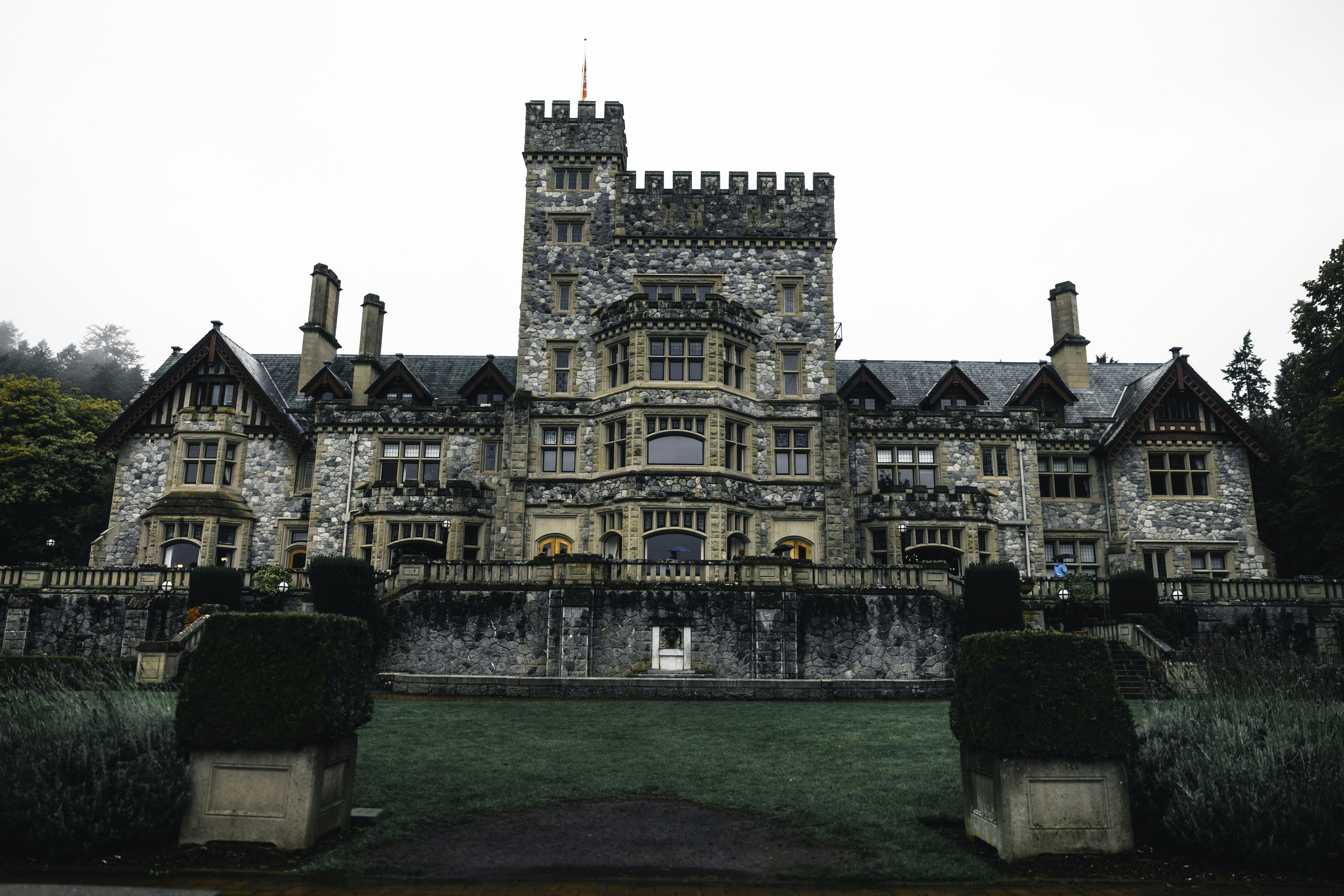 Gothic Manor Rising from the Terrace
