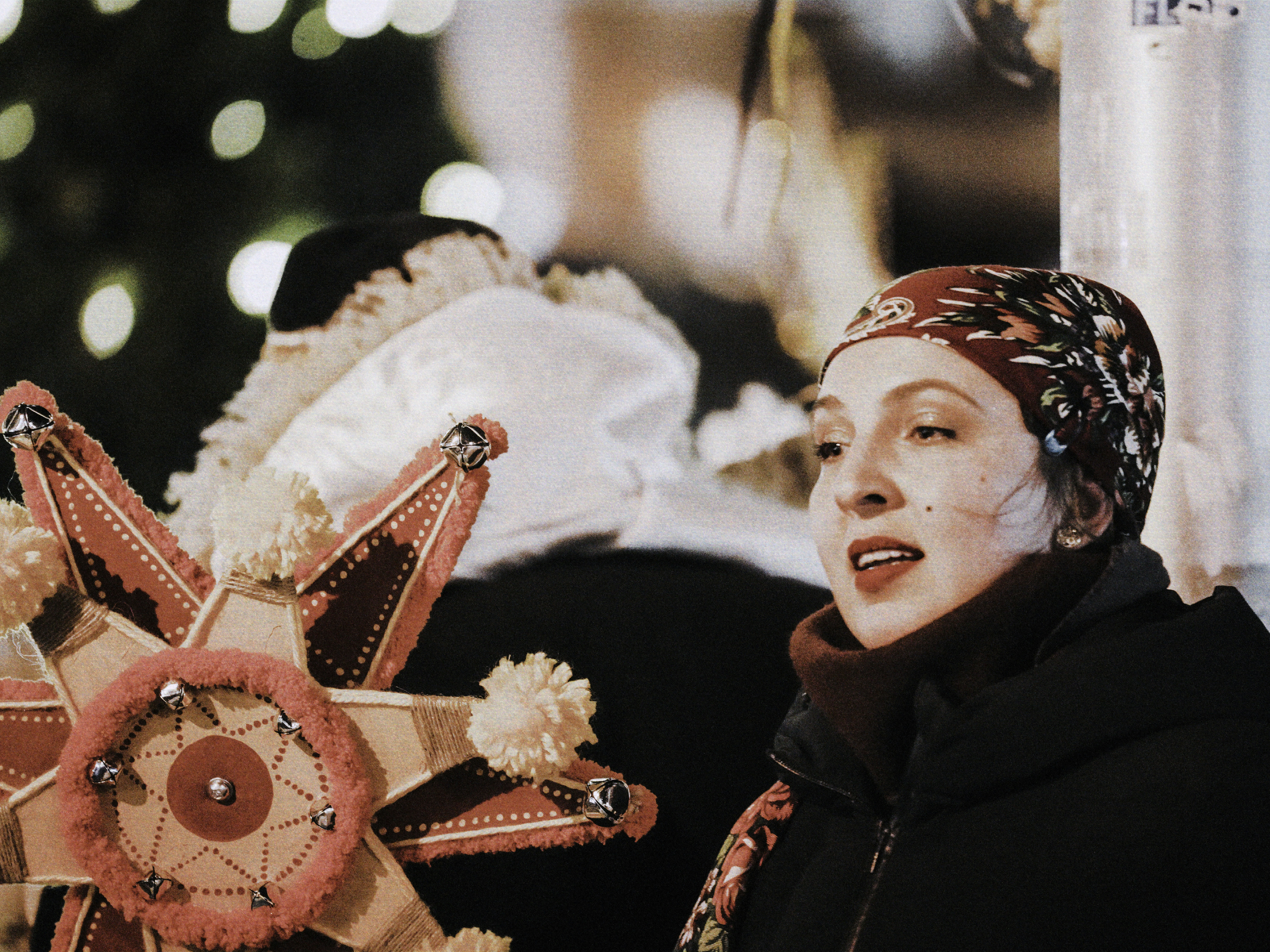 Winter Performer Underneath Glowing Lights