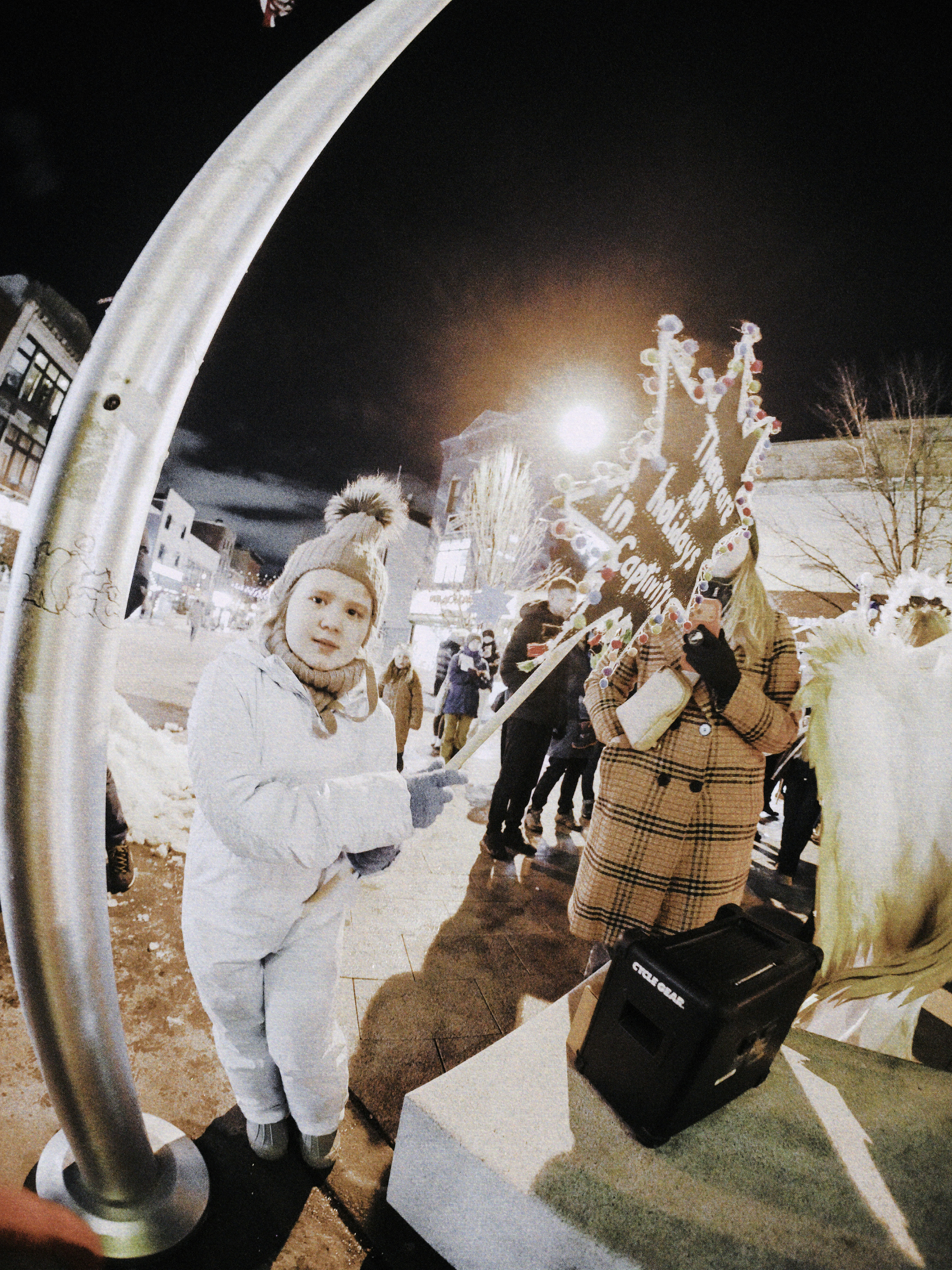 Winter Lanterns and a Friendly Pose on the Square