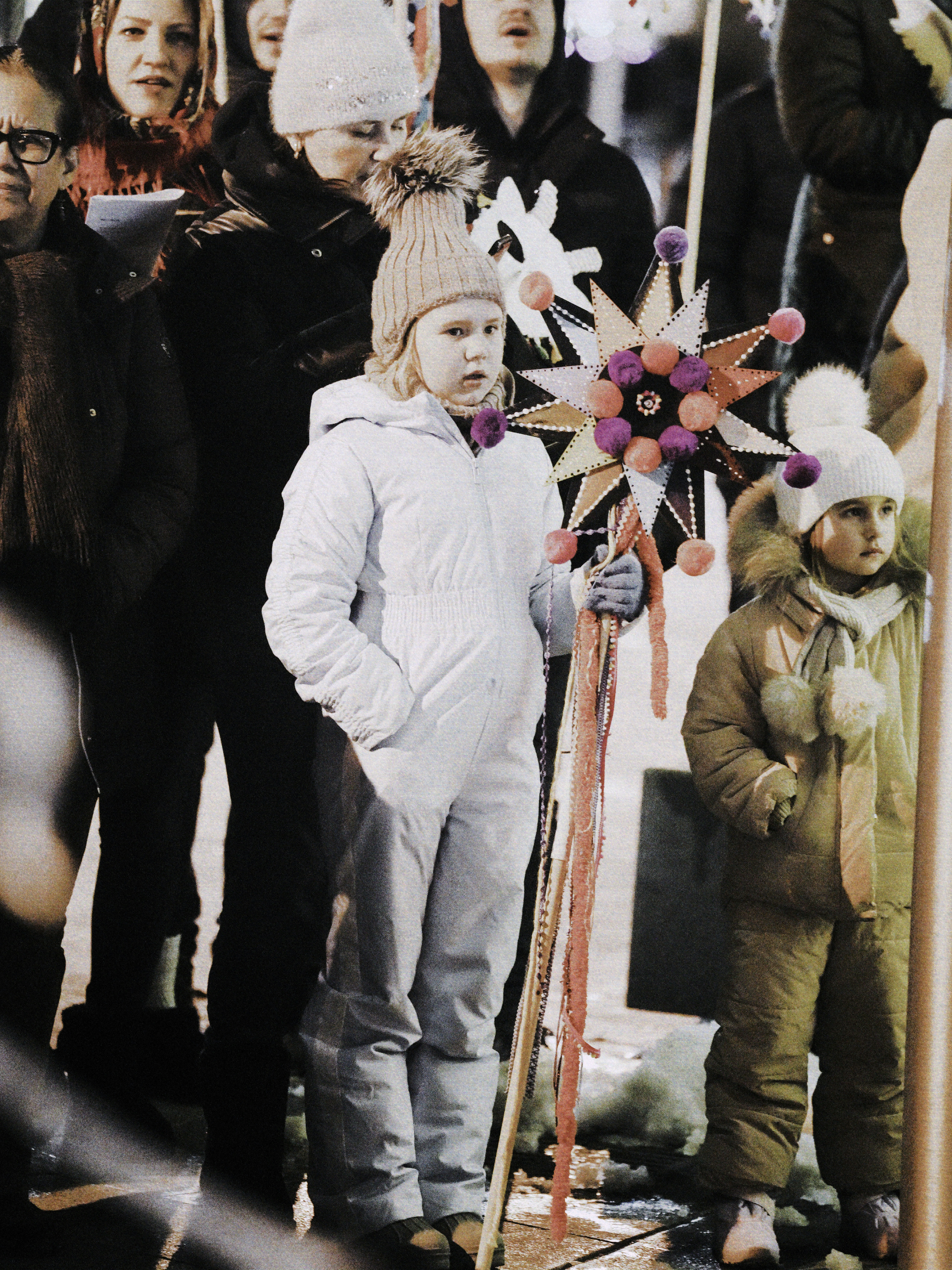 A vibrant street photography series by Olek Buzunov (@buzunov.photoart) capturing a Ukrainian Vertep folk performance in Jersey City in 2025. These images document a traditional Ukrainian Christmas procession featuring handcrafted star lanterns, embroidered costumes, ritual masks, and carolers moving through an urban American setting. Shot at night in a crowded public square, the photos blend cultural heritage with modern city life, highlighting the energy, color, and emotion of a living immigrant tradition. The collection showcases Ukrainian folklore, diaspora identity
