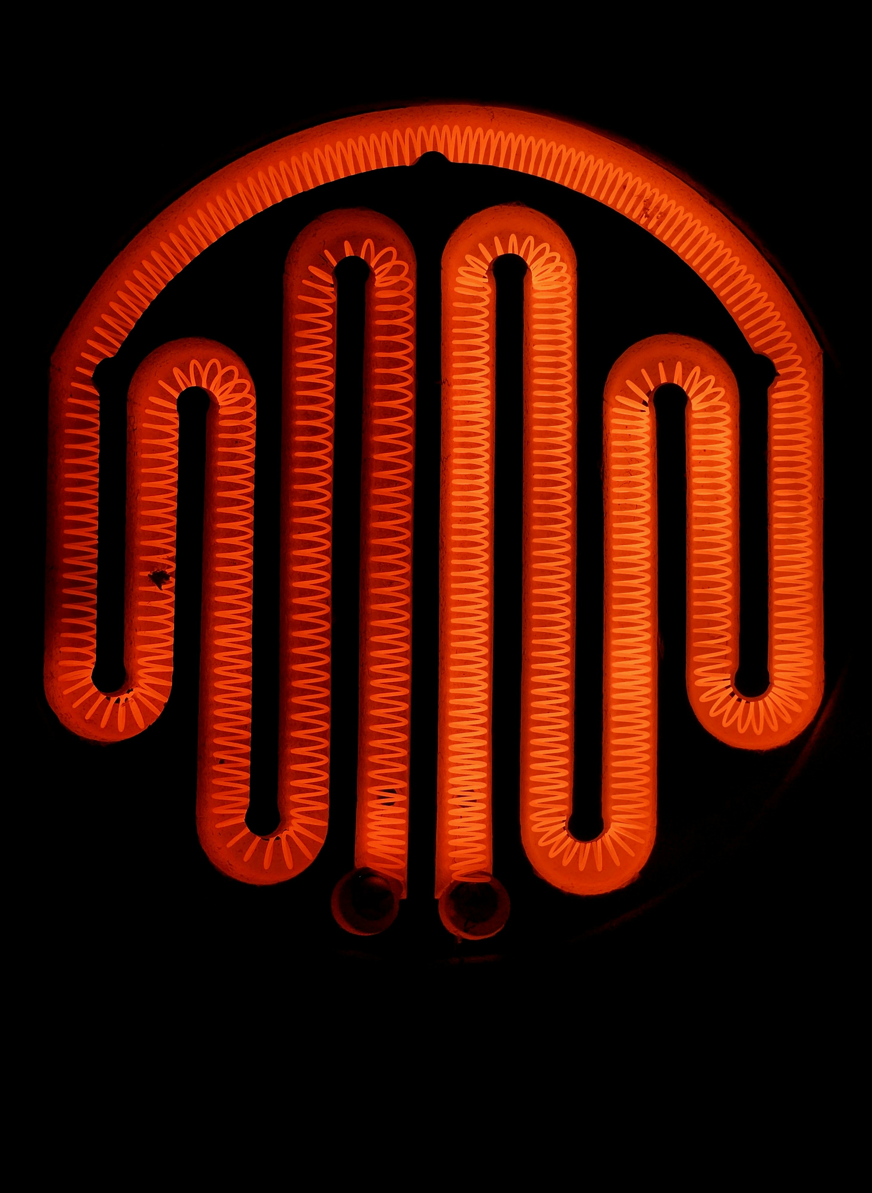 Neon Helix: Glowing Copper Coil Emblem