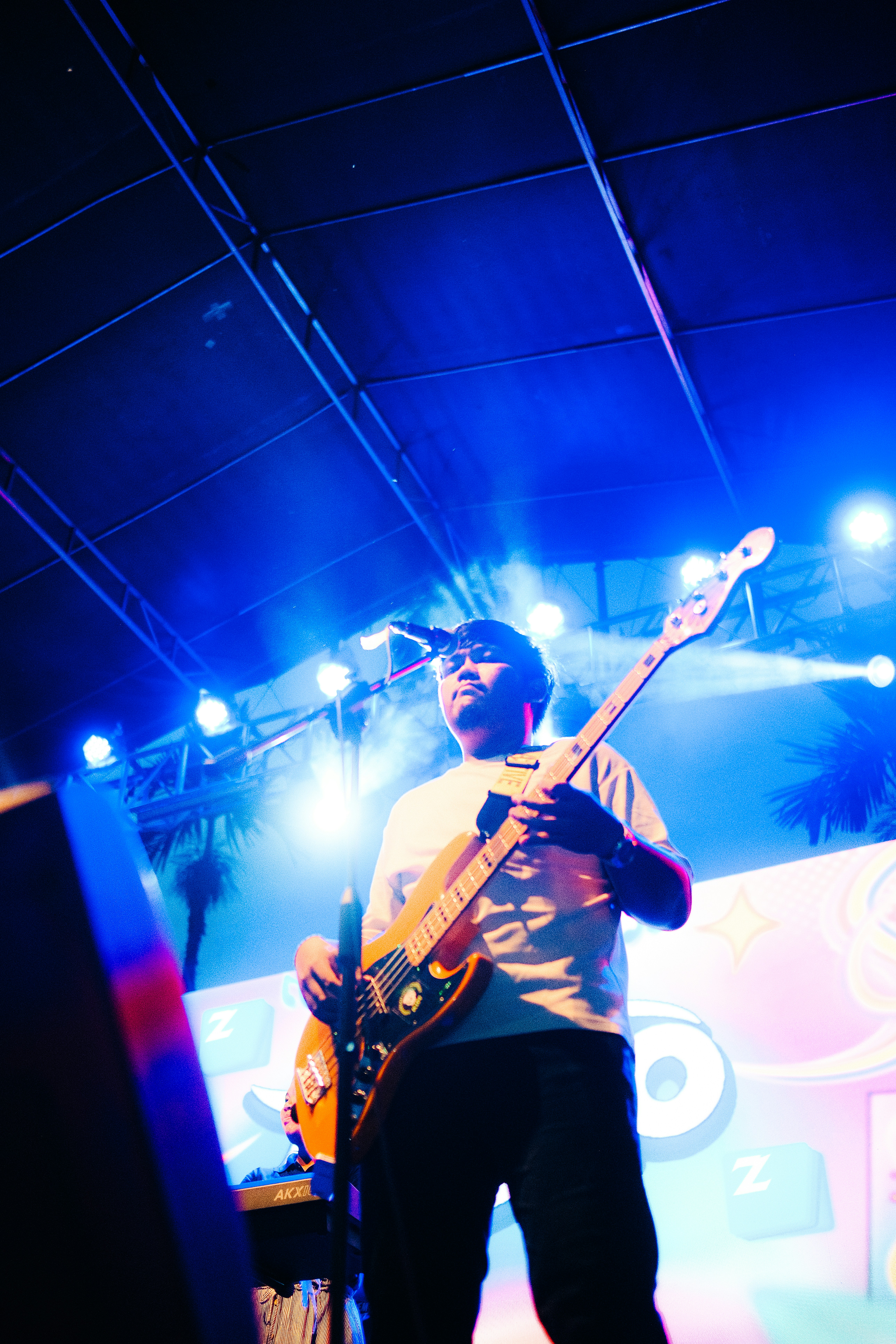 Bassline in the Blue Heat: A Nightstage Portrait
