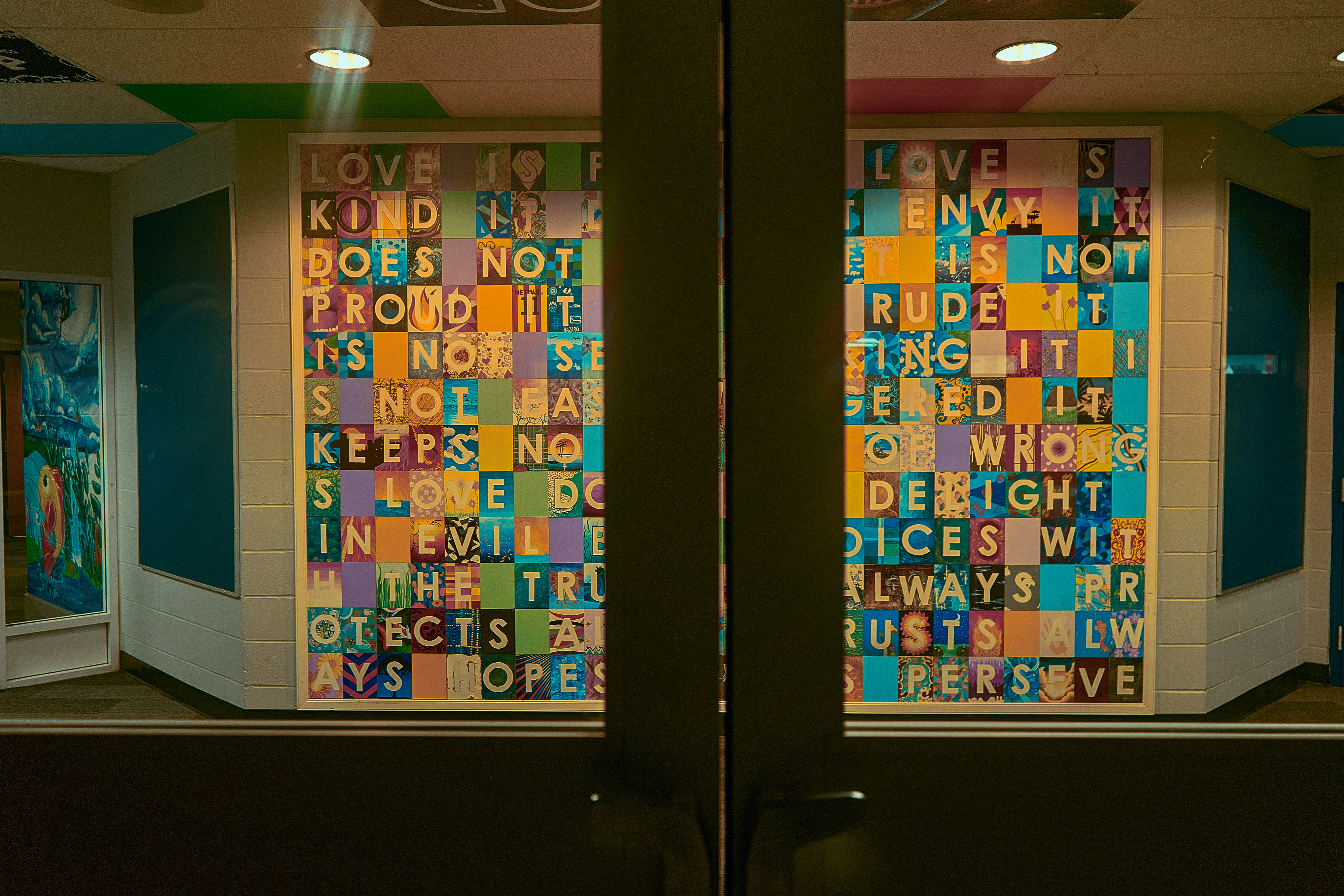 Symmetric murals Divided by a Doorway