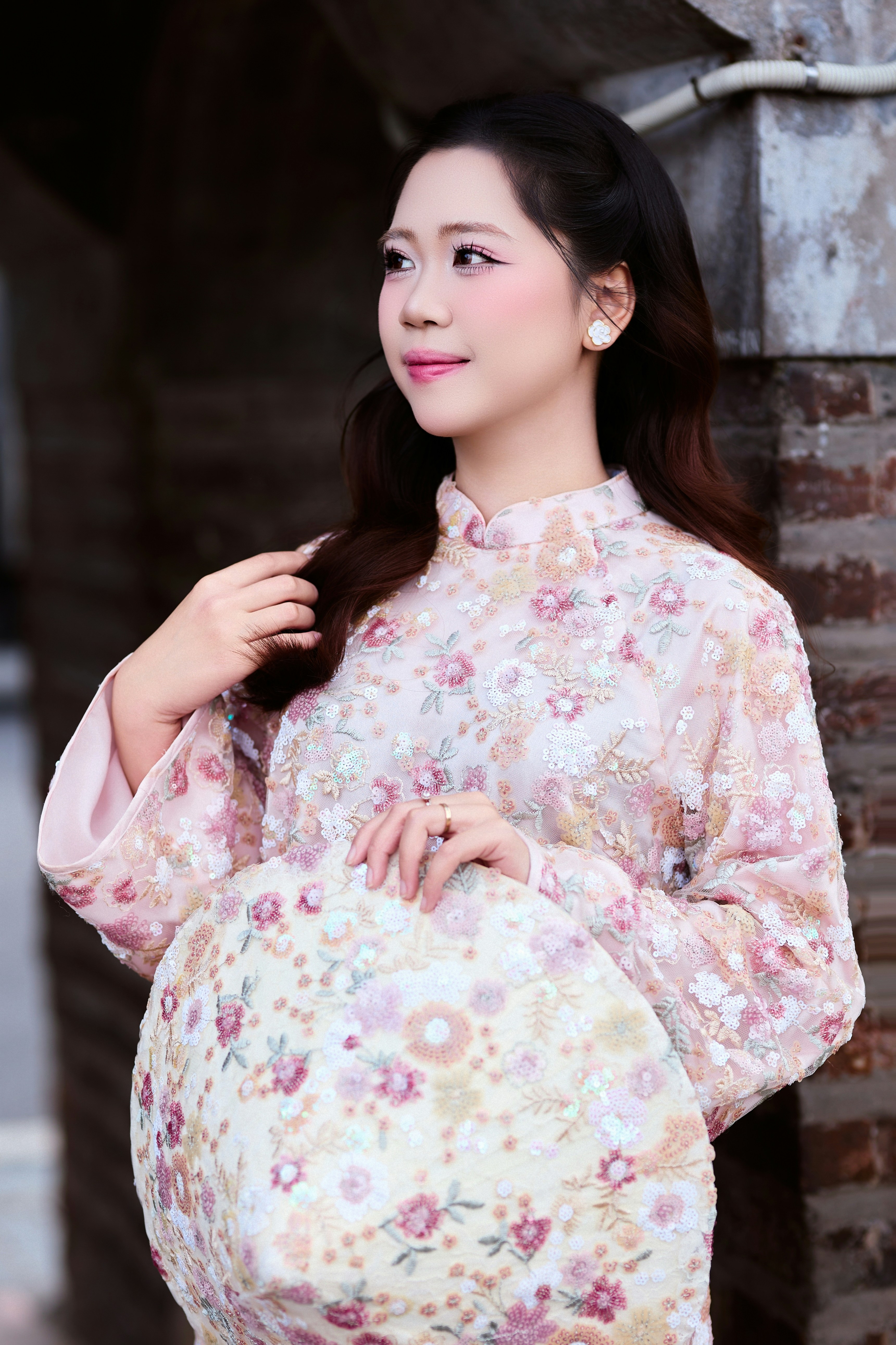 Soft Portrait in Floral Silk