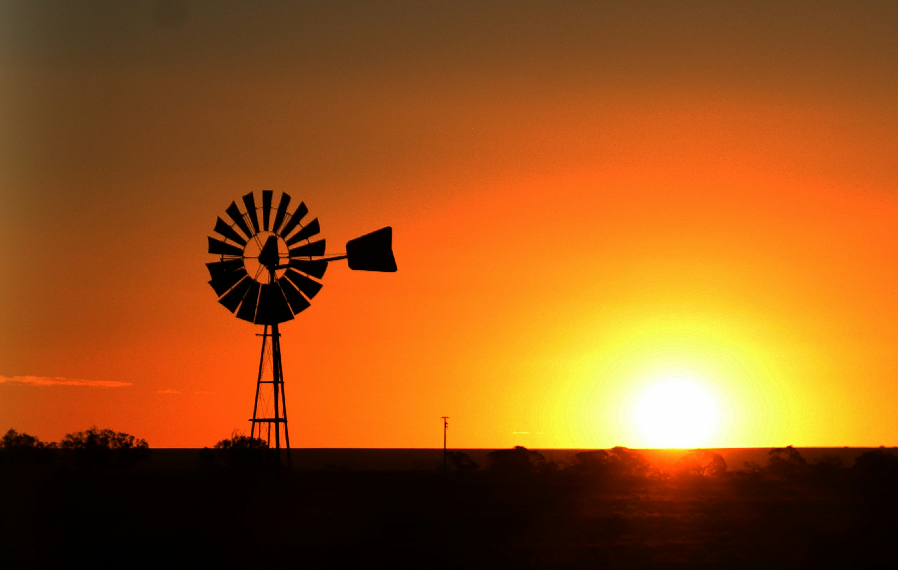 Desert Windmill at Sundown
