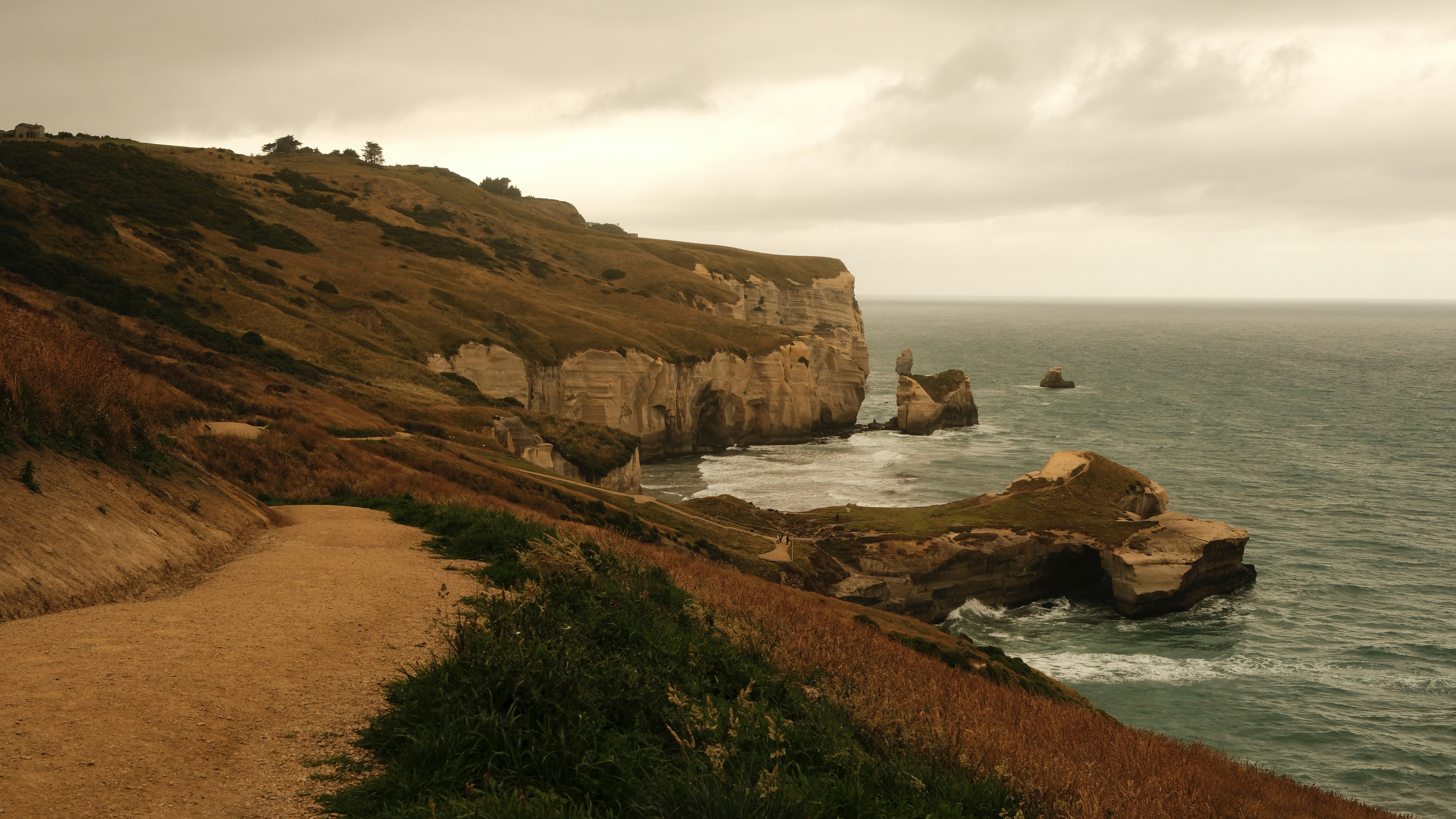 Cliffside Pathway with Ocean Vista at Dusk
