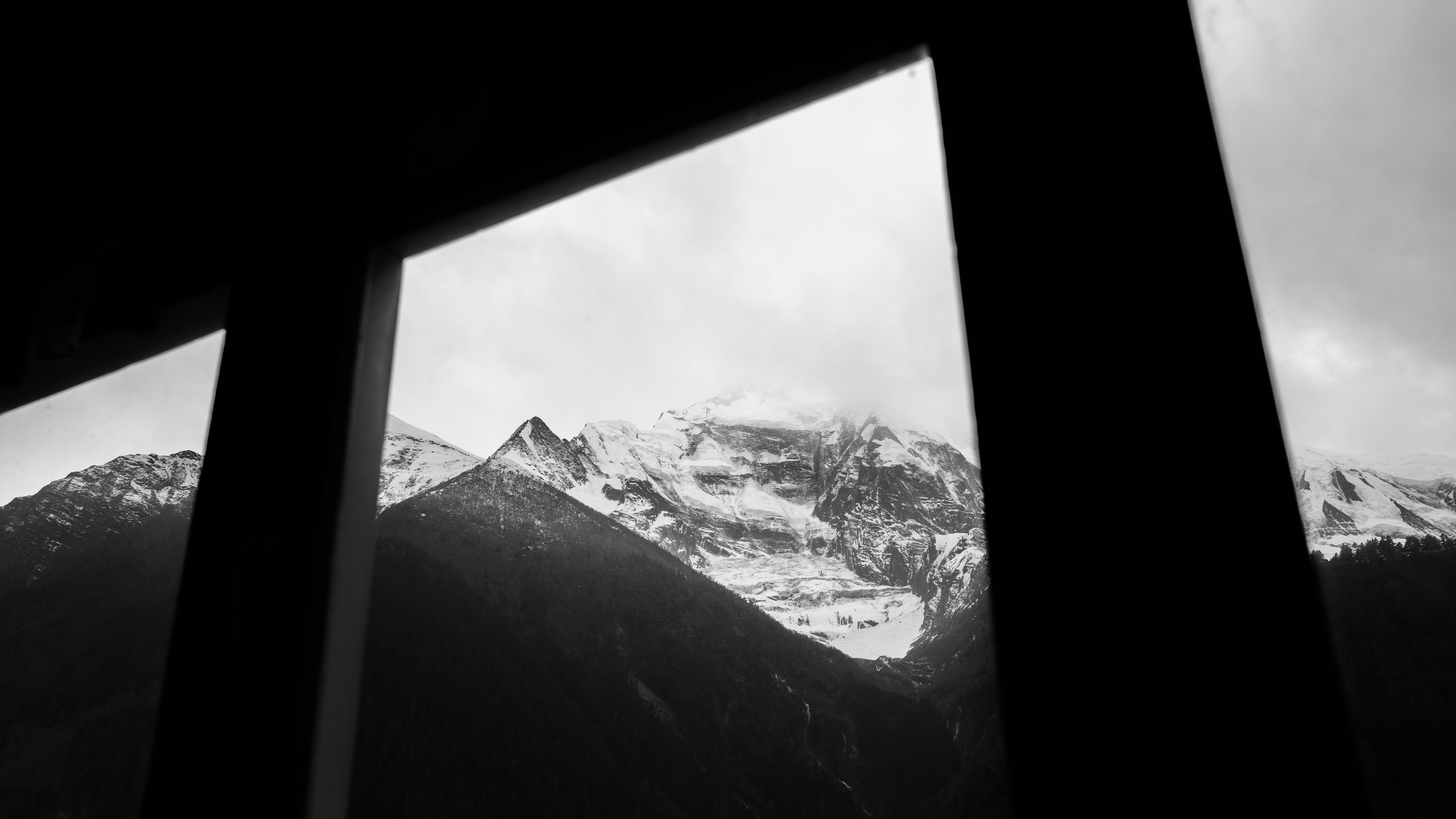 Between Pillars: Peak Through a Canyon