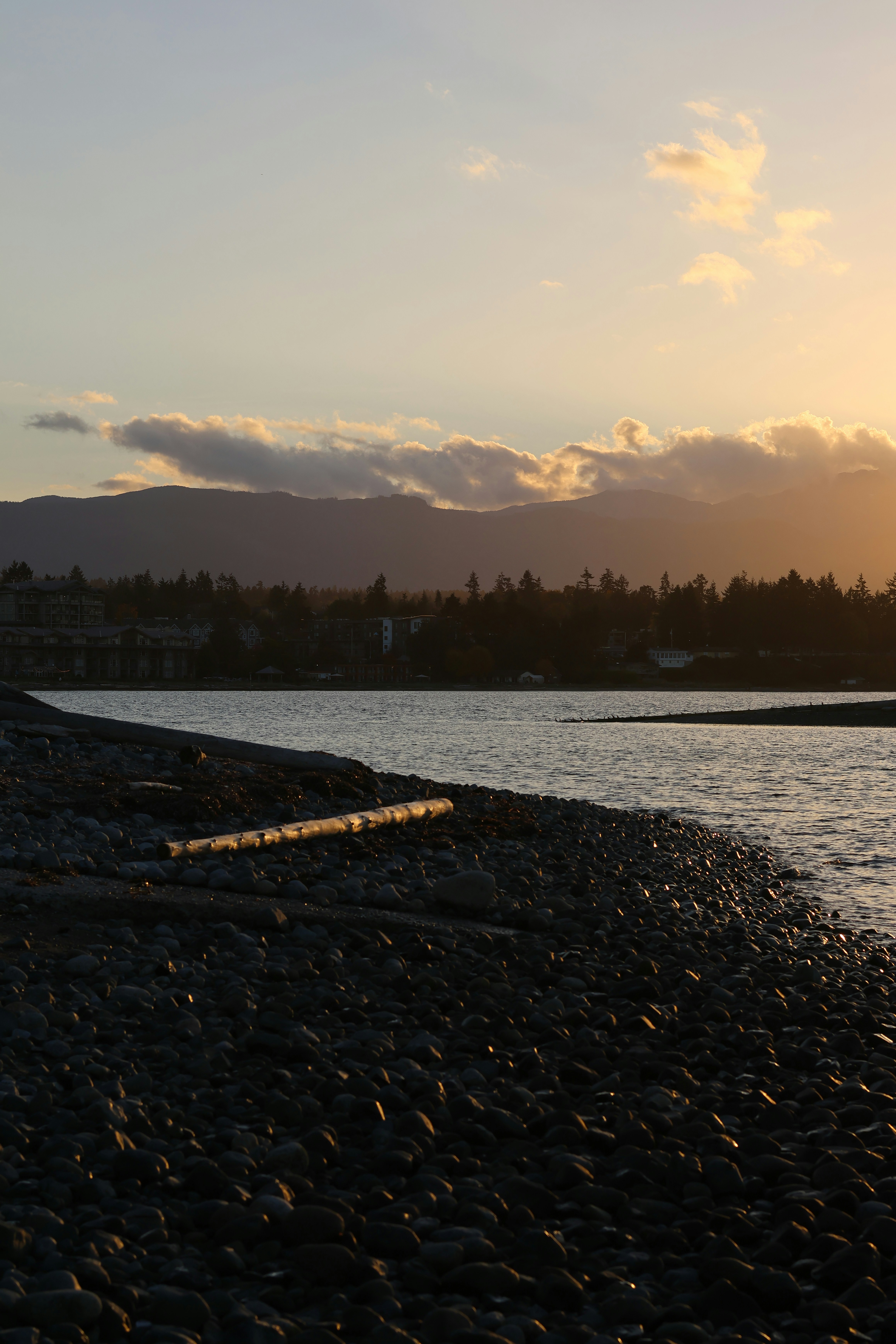 Golden Hour on the Pebble Shore