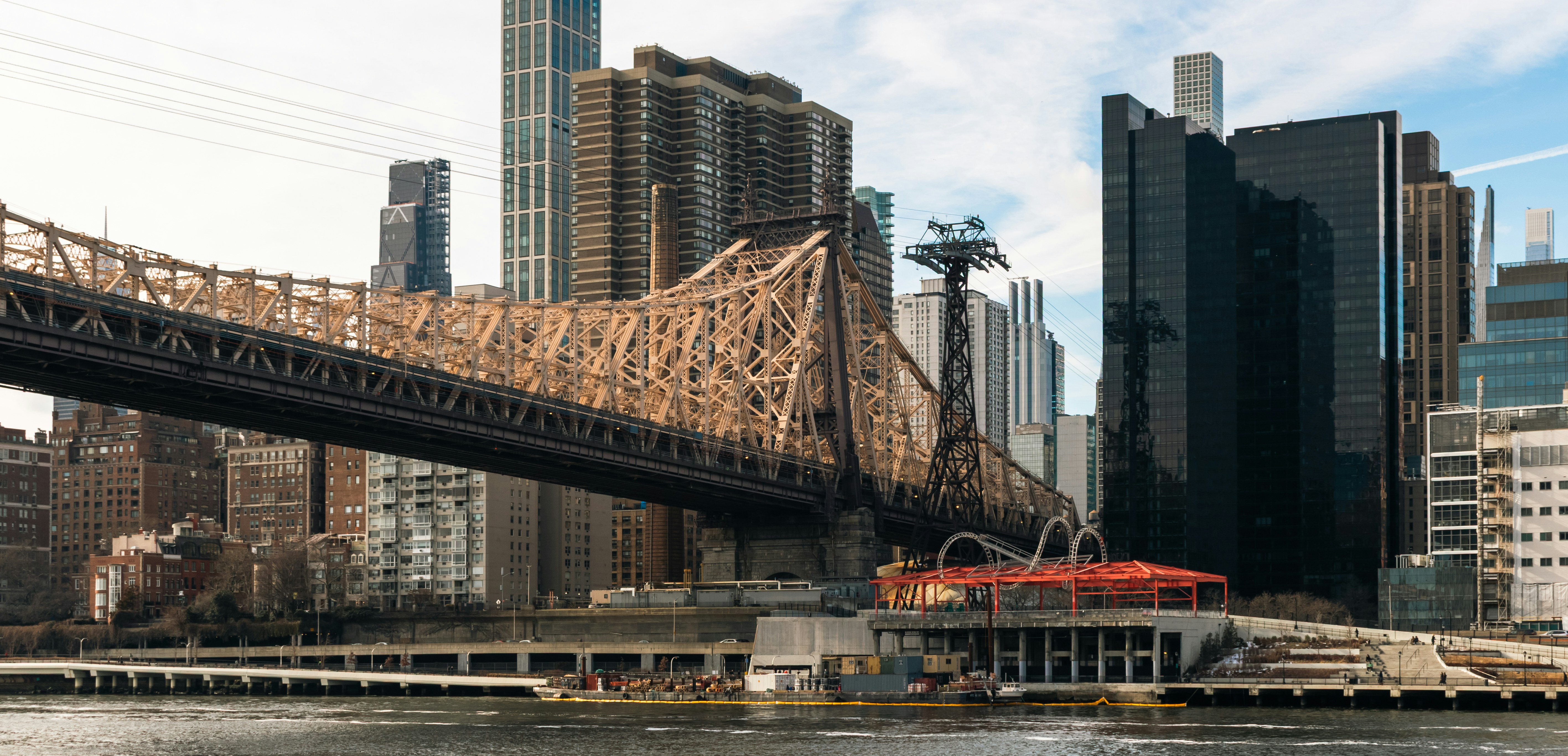 Urban Span: The Bridge Framing a Concrete Canyon