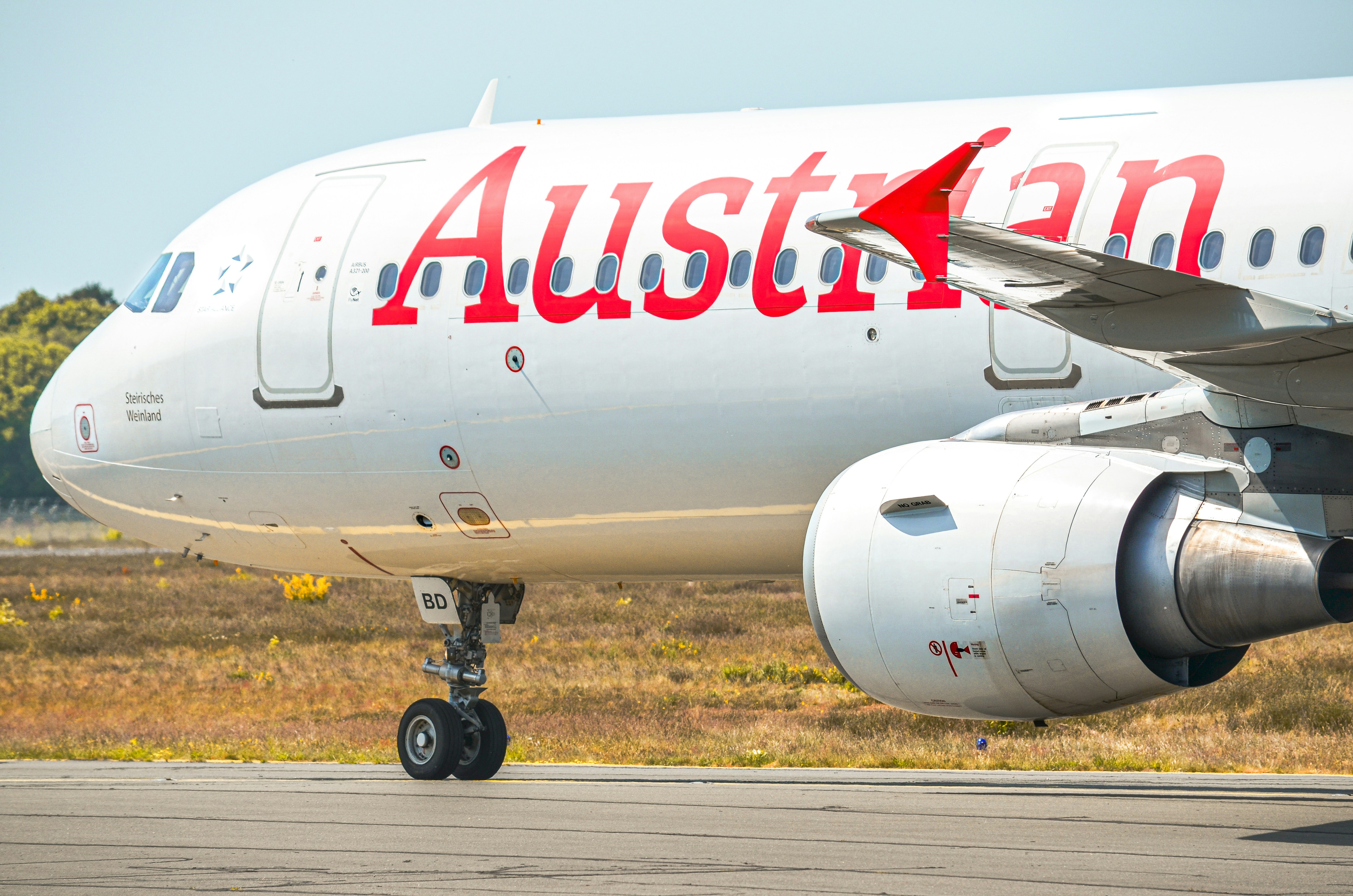 Austrian Airliner Lined Up on the Taxiway