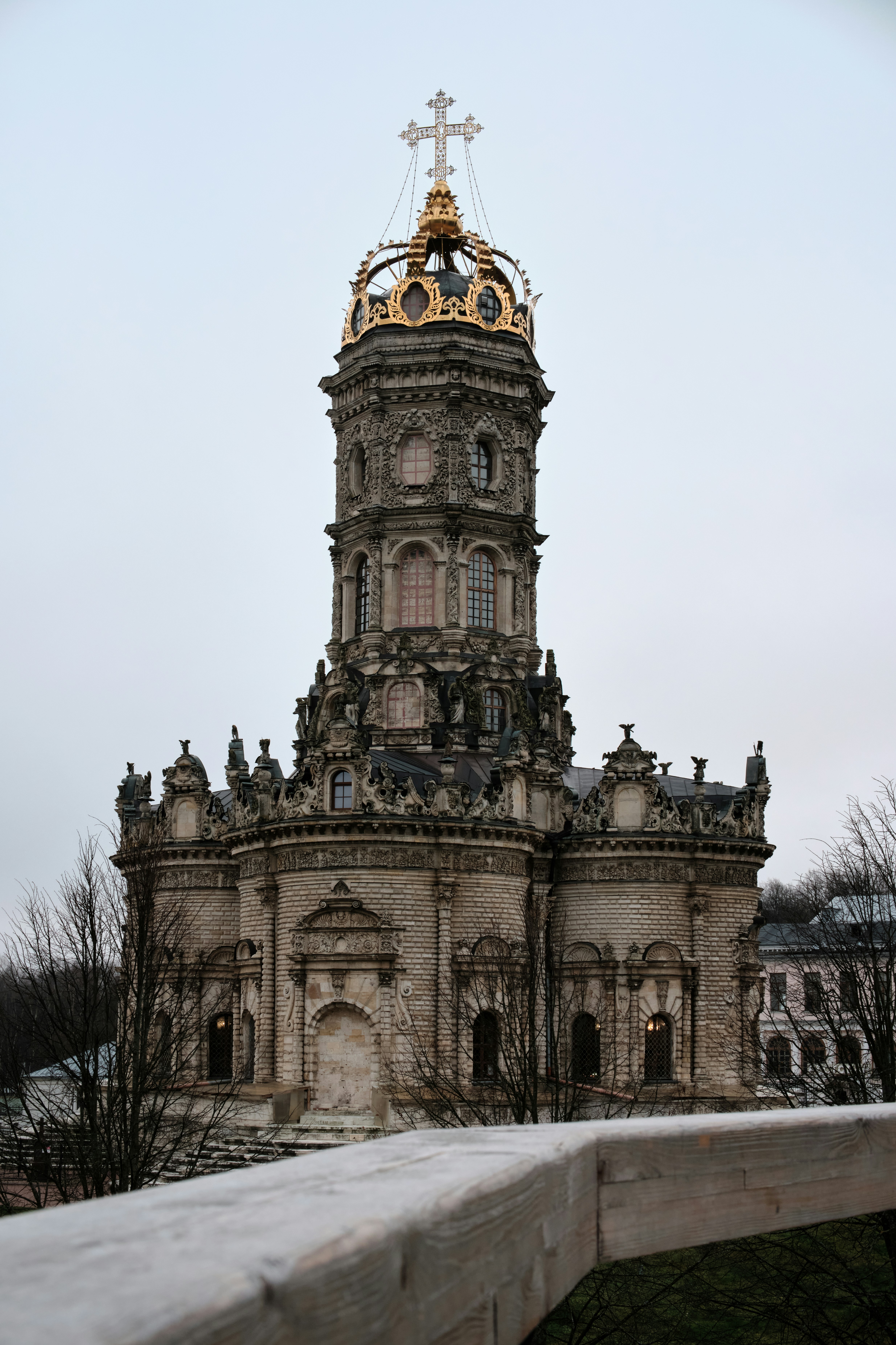 Crowning Attic: The Orthodox Tower Rising from the Winter Crest