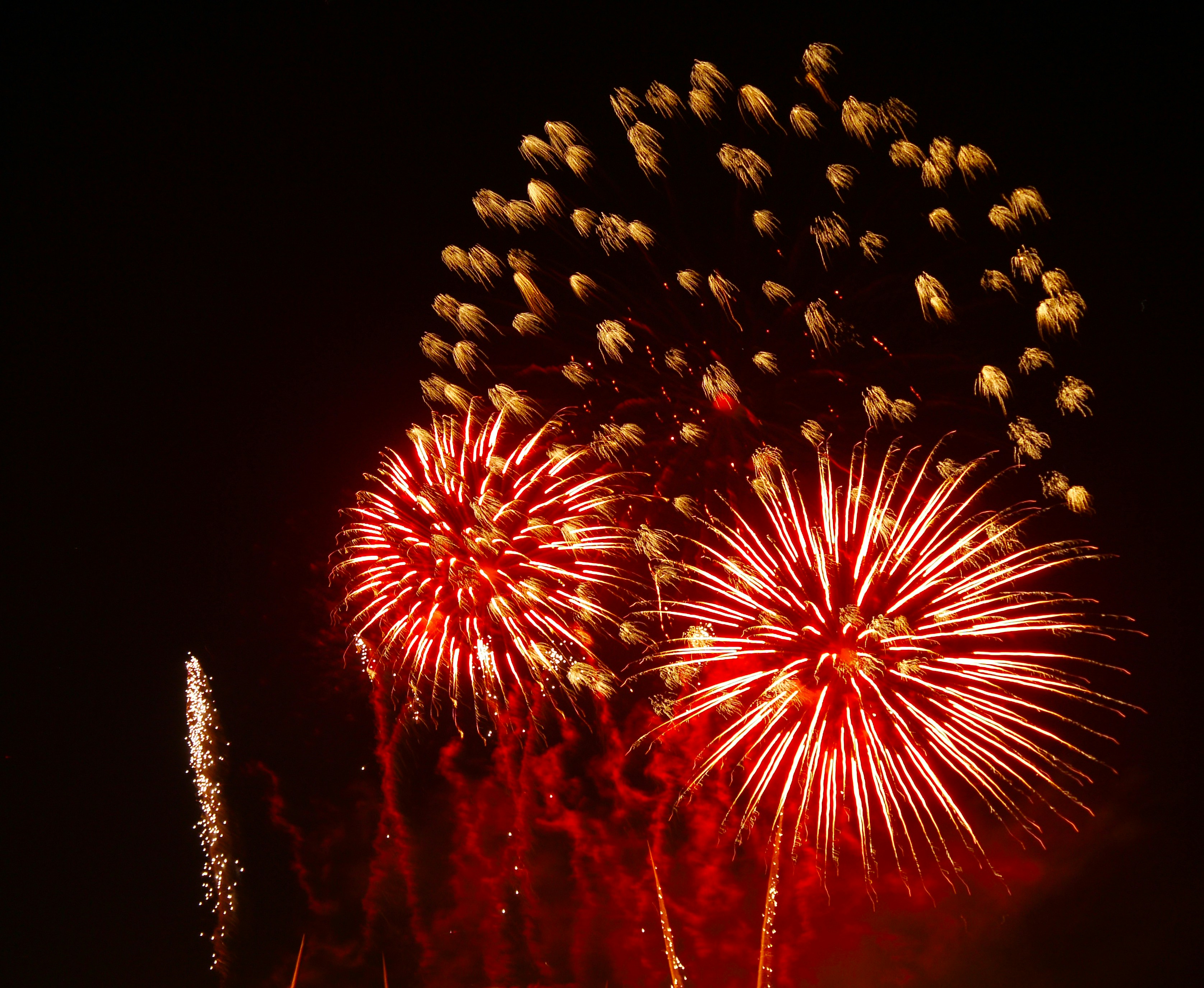 Fireworks golden and red colours