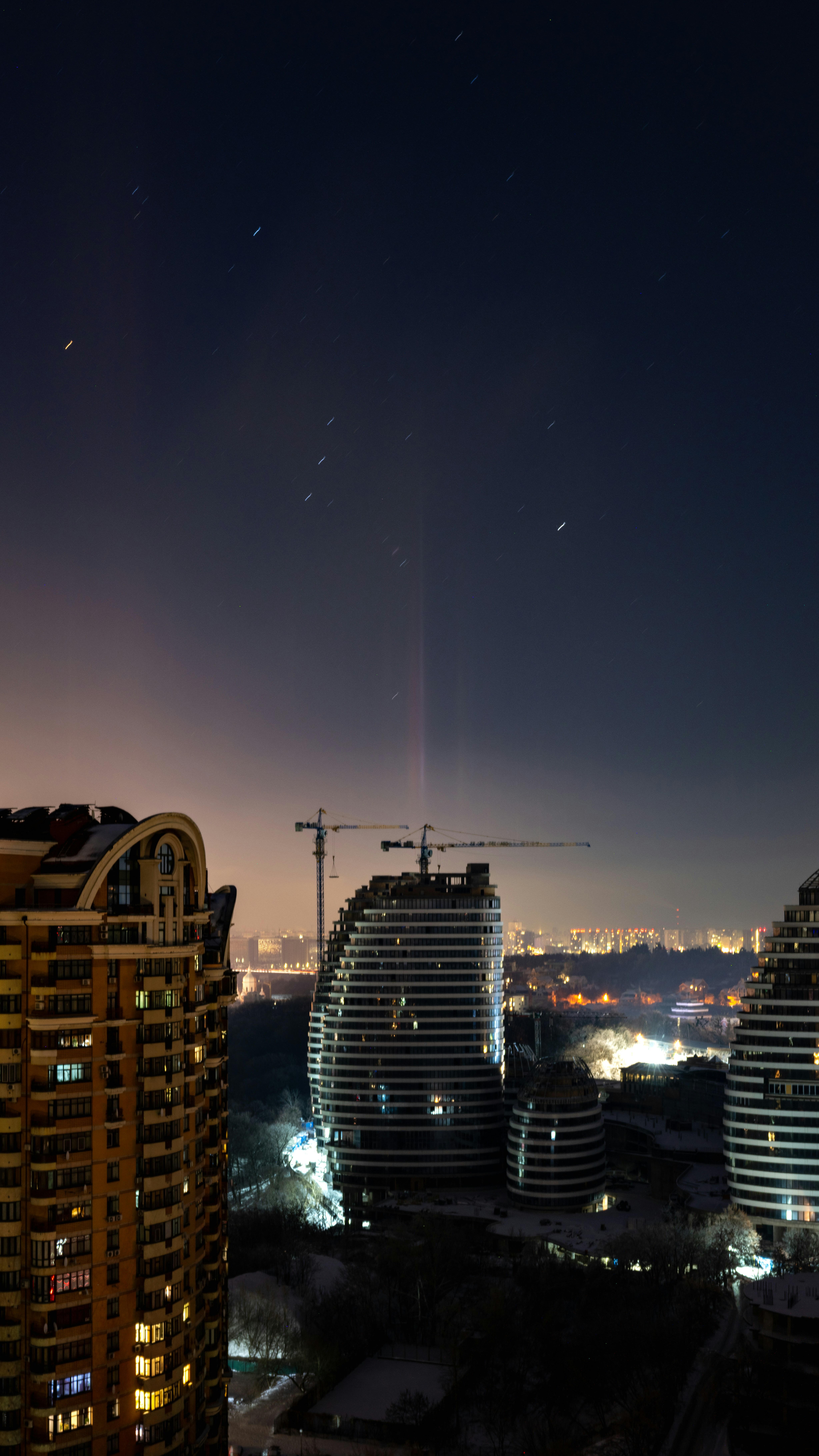 Midnight Towers Under a Star-Touched Sky