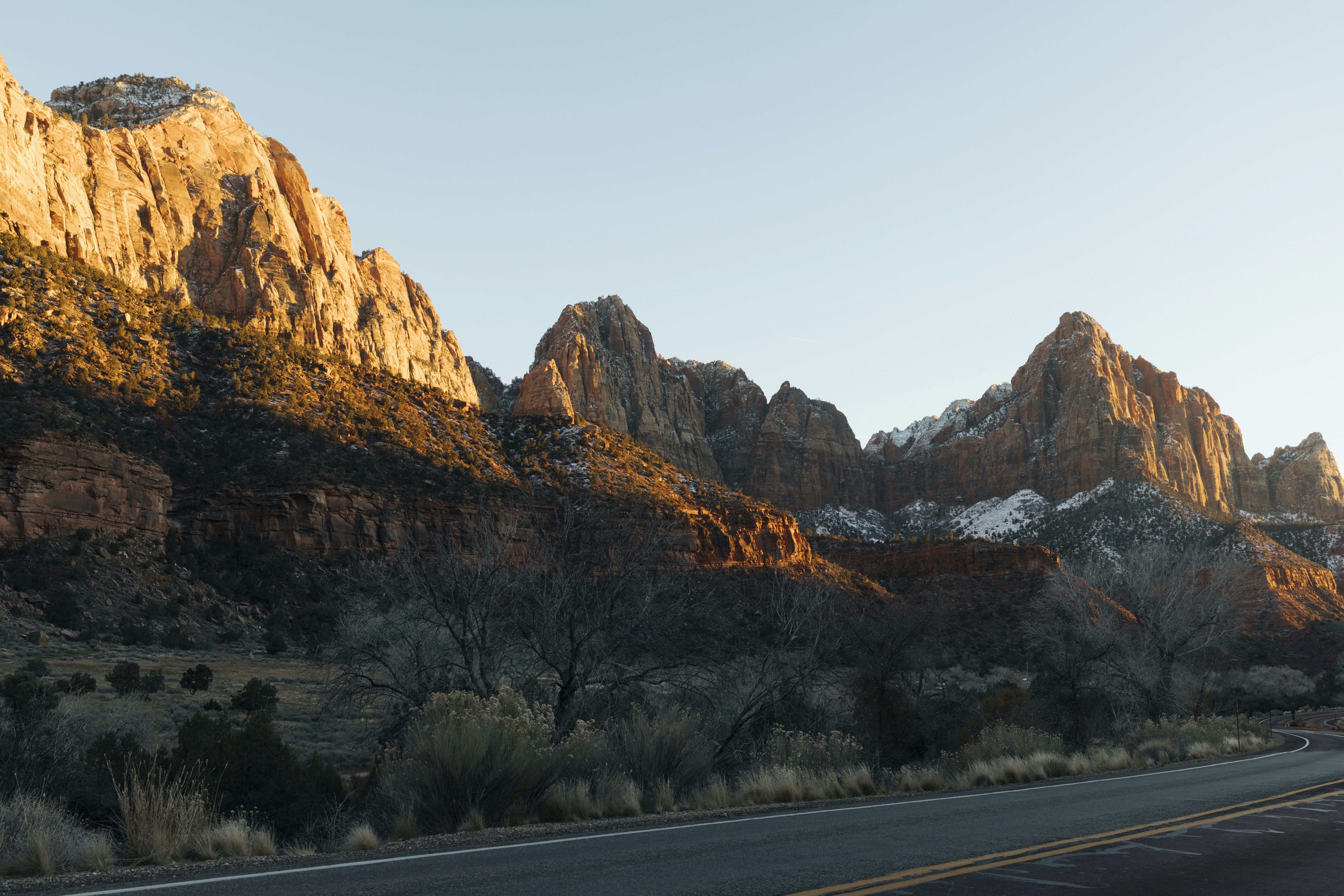 Golden Ridge: Sunset Light on Silhouetted Peaks